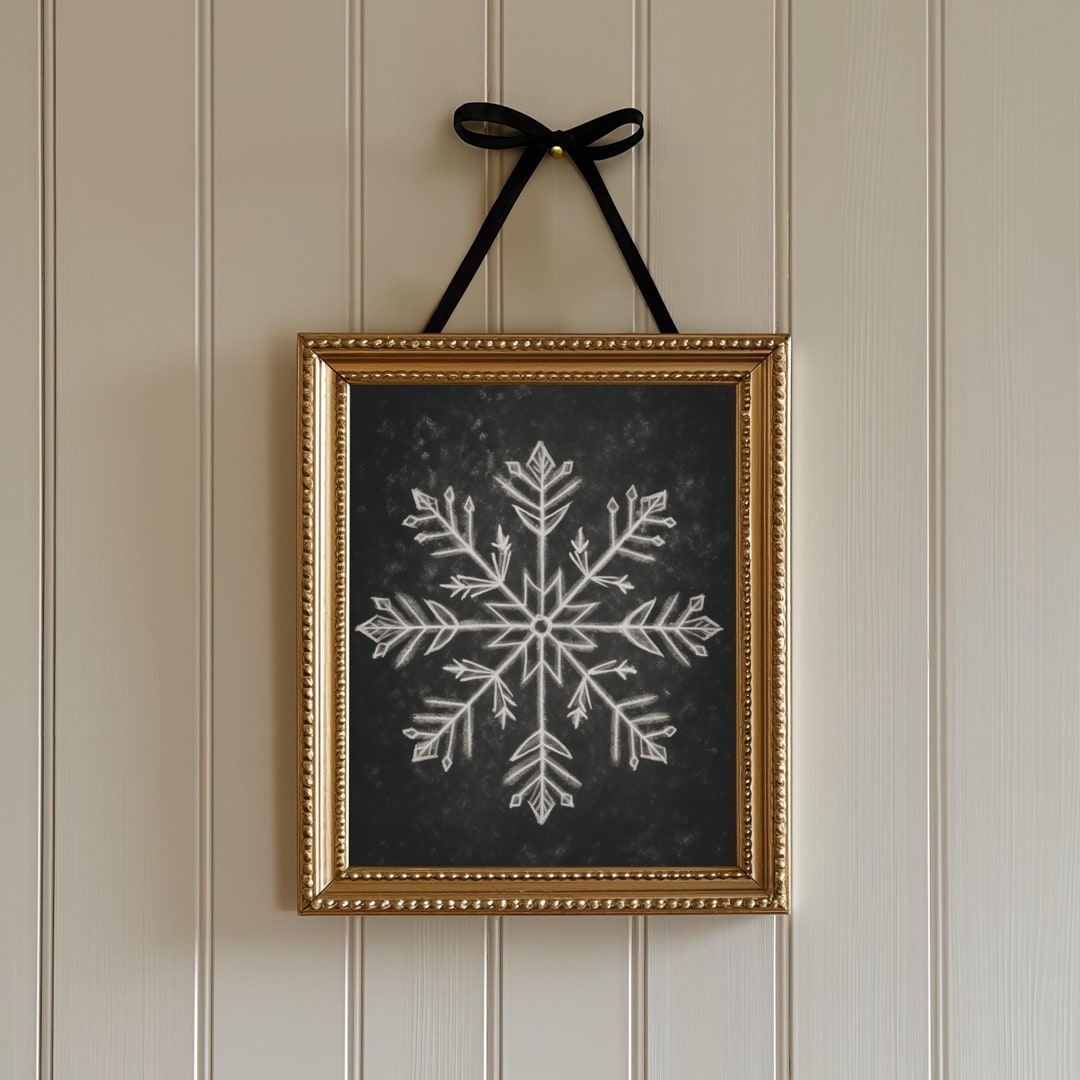 Snowflake Chalkboard Print | Farmhouse Winter Decor (digital Download ...
