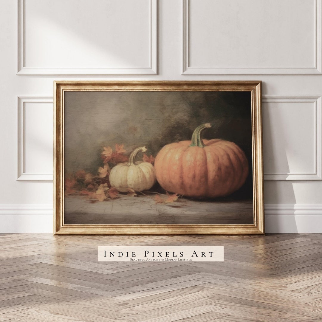 Rustic Fall Wall Decor Printable Pumpkin Still Life Painting Fall Art ...