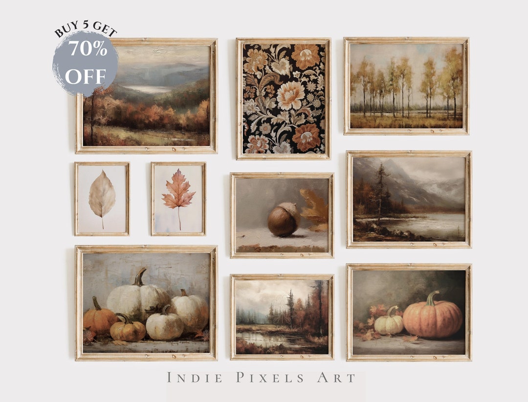 Fall Gallery Wall Prints SET of 10 Digital Prints, Fall Printable Art ...