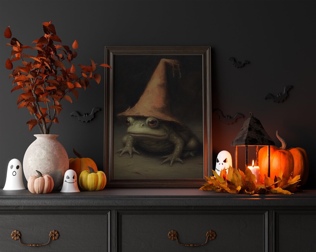 Halloween Wall Art Printable Toad, Spooky Season Toad Halloween Decor ...
