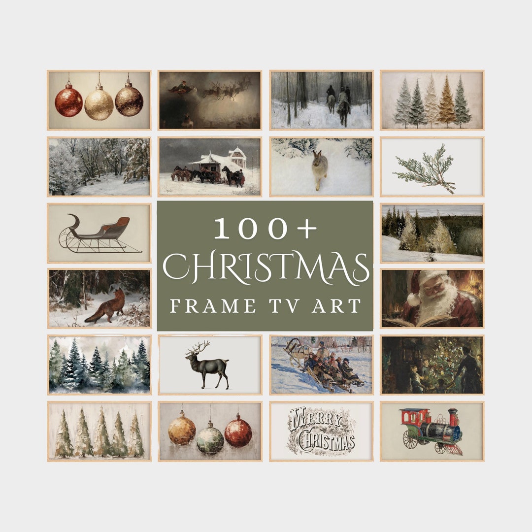Vintage Christmas Frame TV Bundle Winter Frame TV Art Set Christmas ...