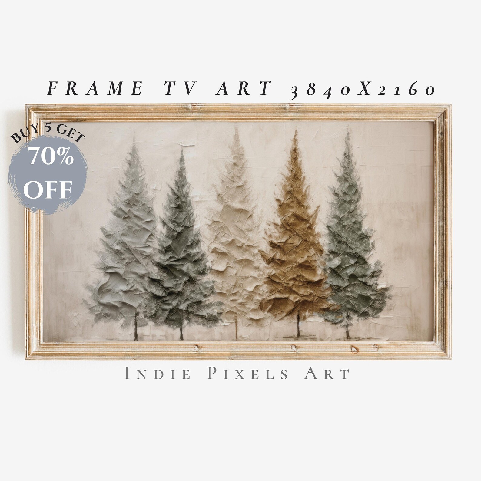 Rustic Christmas Tree Art | Samsung Frame TV, Farmhouse Decor (digital ...