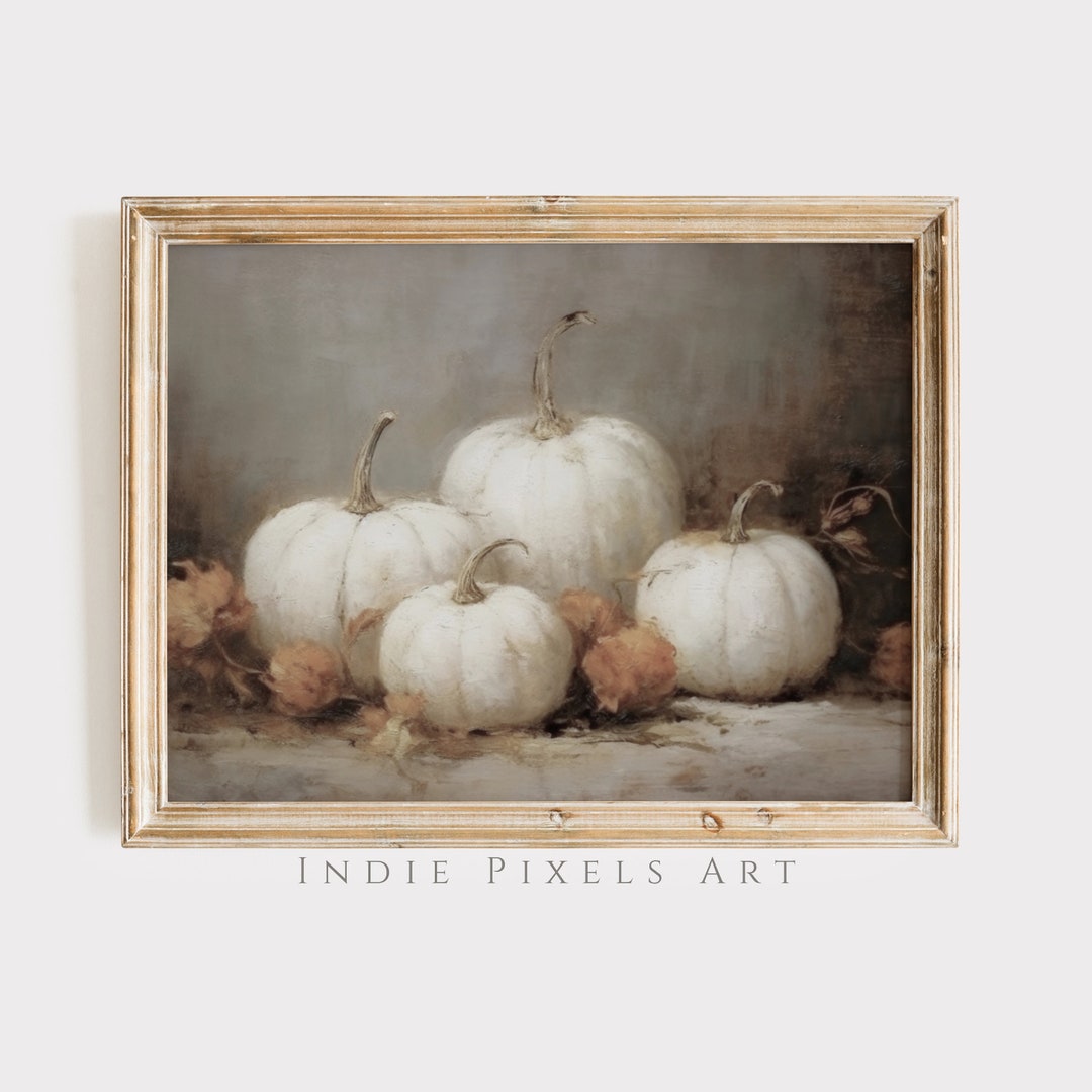 Fall Wall Decor Printable Pumpkin Still Life Painting Rustic Fall Art ...