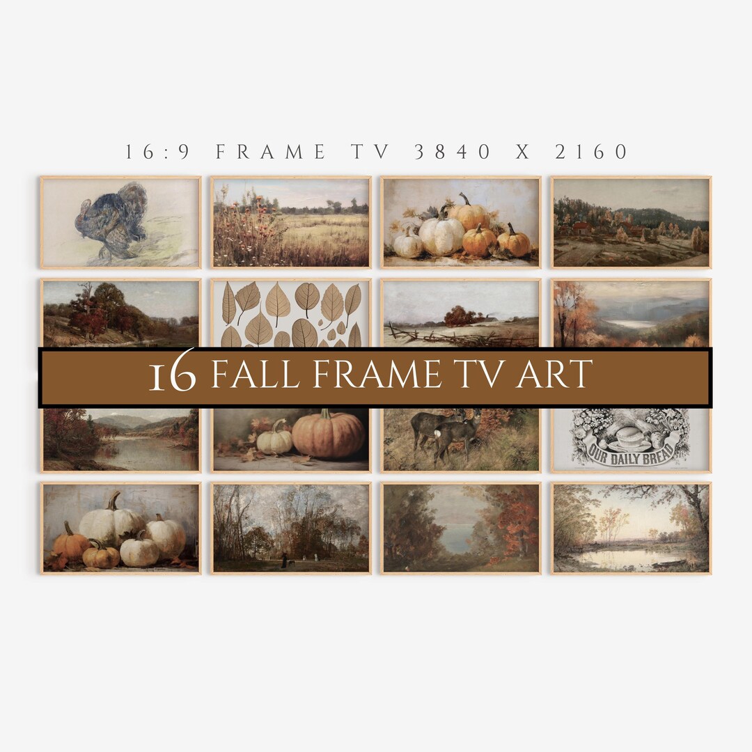 Rustic Fall Pumpkins 4K TV Art Set for Samsung Frame TV Farmhouse Fall ...