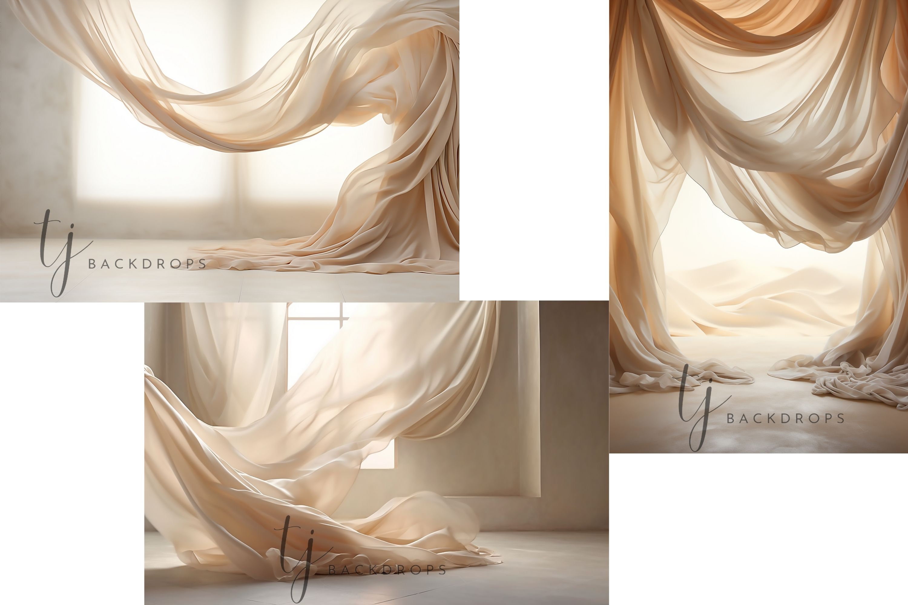 Digital Neutral Flowy Fabric Backdrops, Silk Maternity Backdrop ...