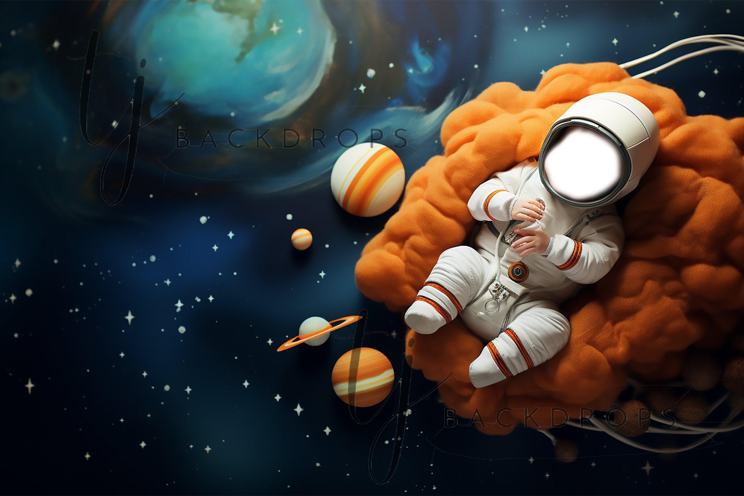Newborn Astronaut Face Insert Digital Backdrop Space Digital - Etsy