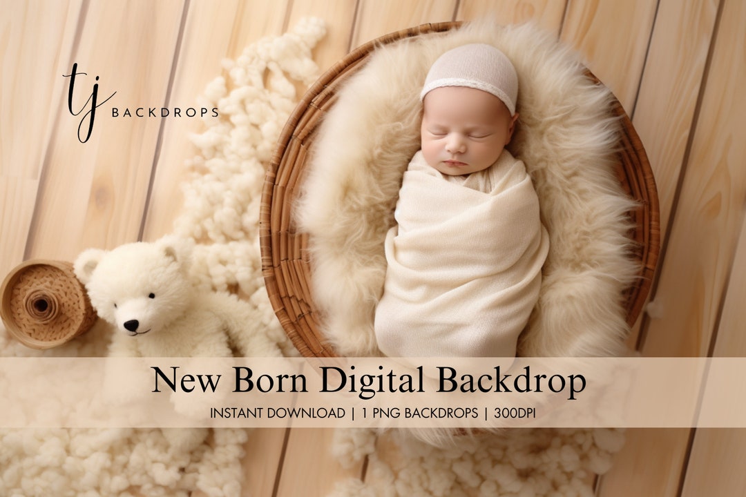 Newborn Cozy Digital Backdrop, Minimalist Baby Digital Background, Boho ...