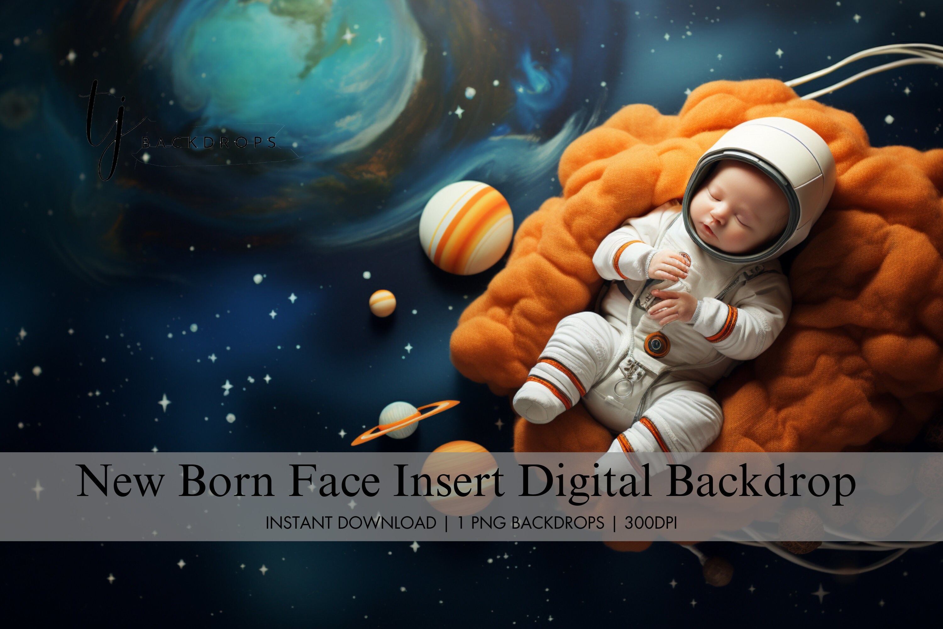 Newborn Astronaut Face Insert Digital Backdrop Space Digital - Etsy