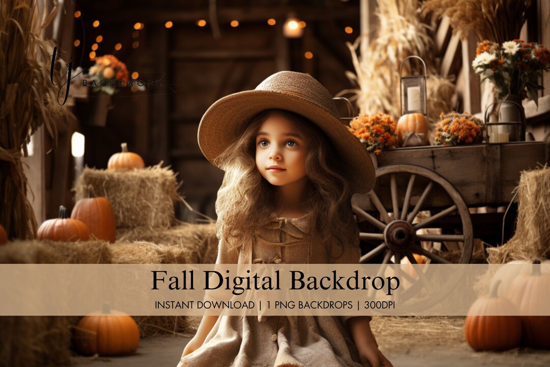 Fall Digital Backdrop, Autumn Digital Background, Harvest Theme ...