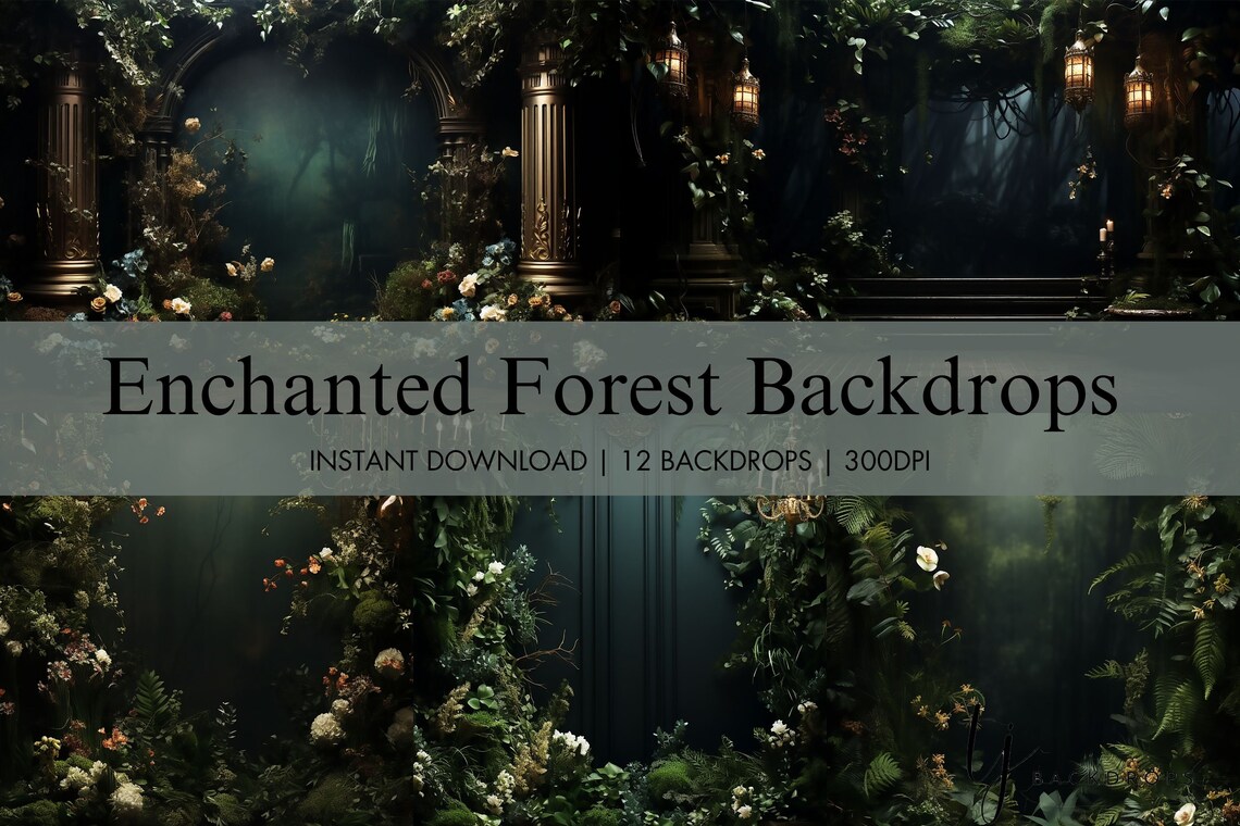 Digital Enchanted Forest Backdrops, Whimsical Maternity Backdrop ...