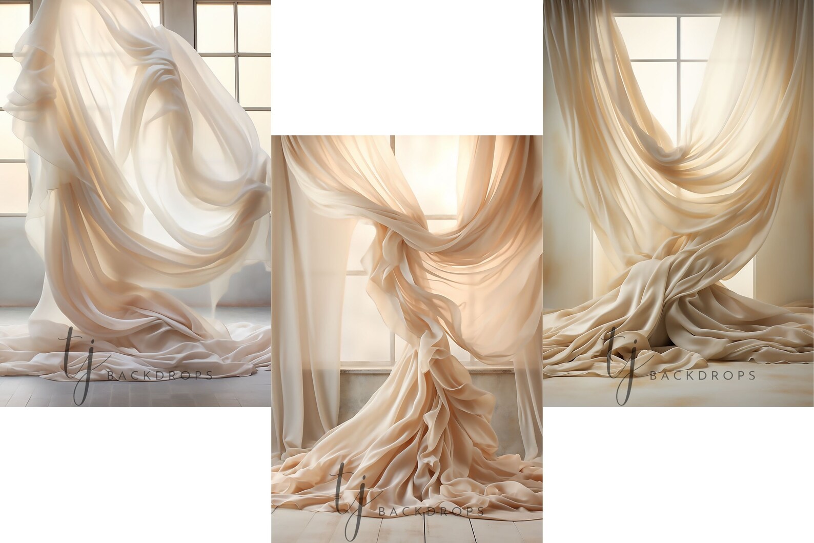 Digital Neutral Flowy Fabric Backdrops, Silk Maternity Backdrop ...