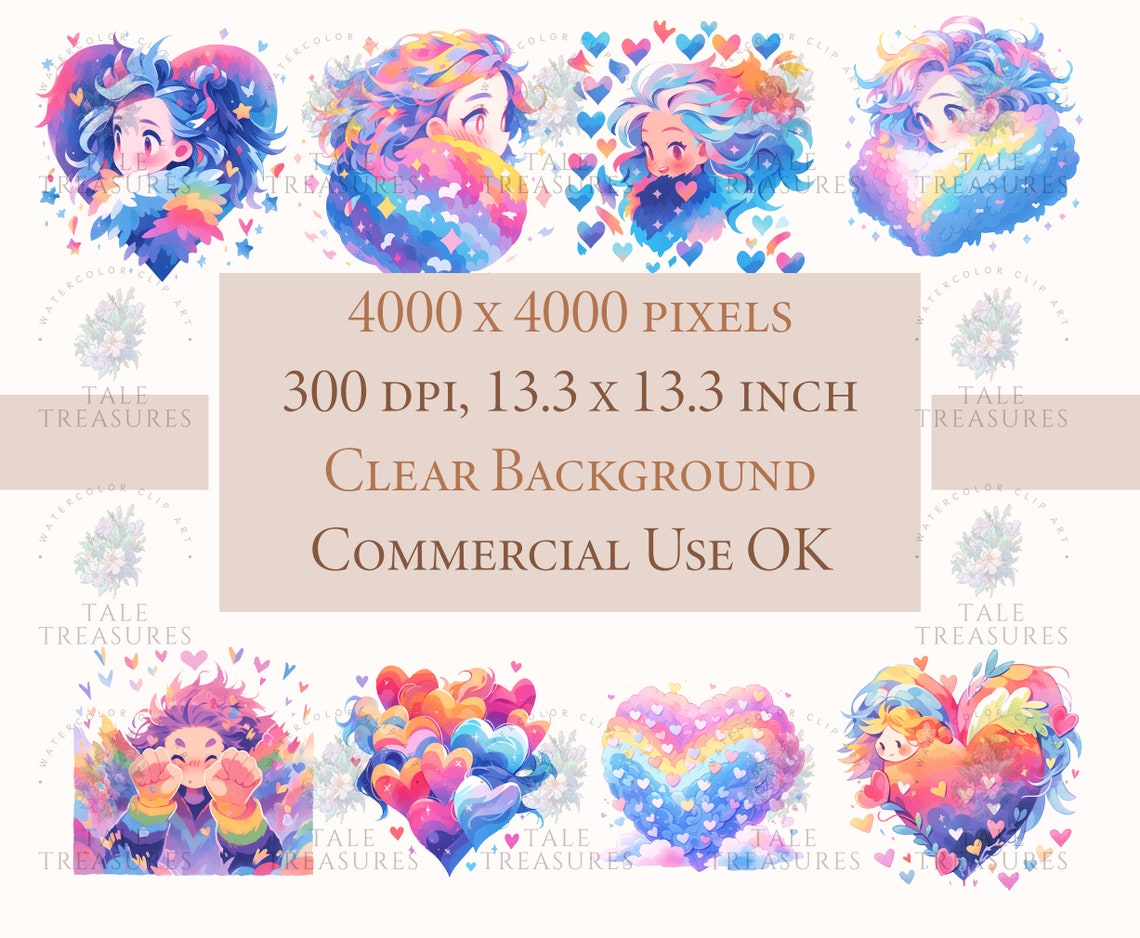 Watercolor Pride Month Clipart, Pride Month Clipart, Downloadable Clip ...