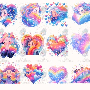 Watercolor Pride Month Clipart, Pride Month Clipart, Downloadable Clip ...