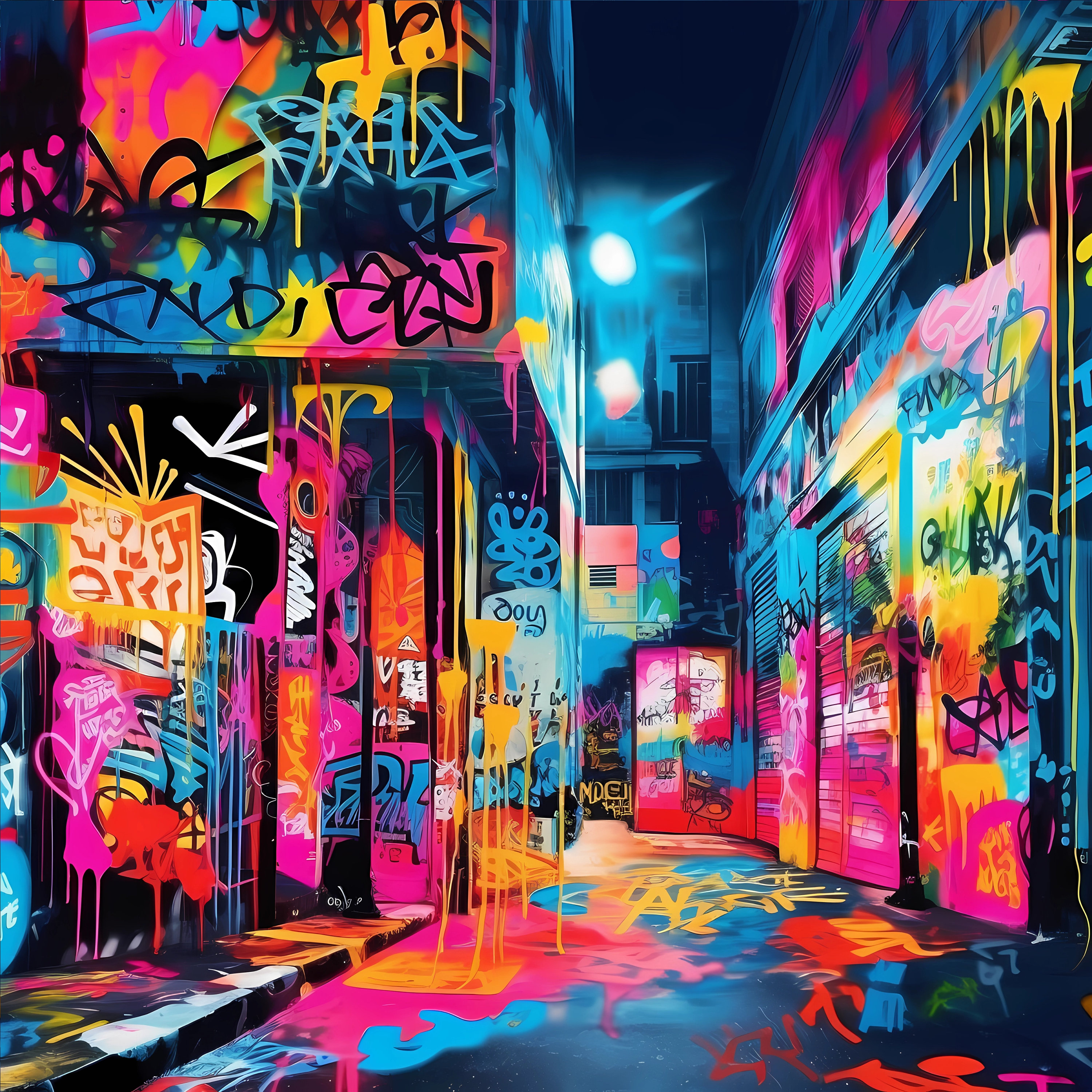 Neon Graffiti 10 Pack Patterns, Digital Paper, Vibrant Scrapbooking ...