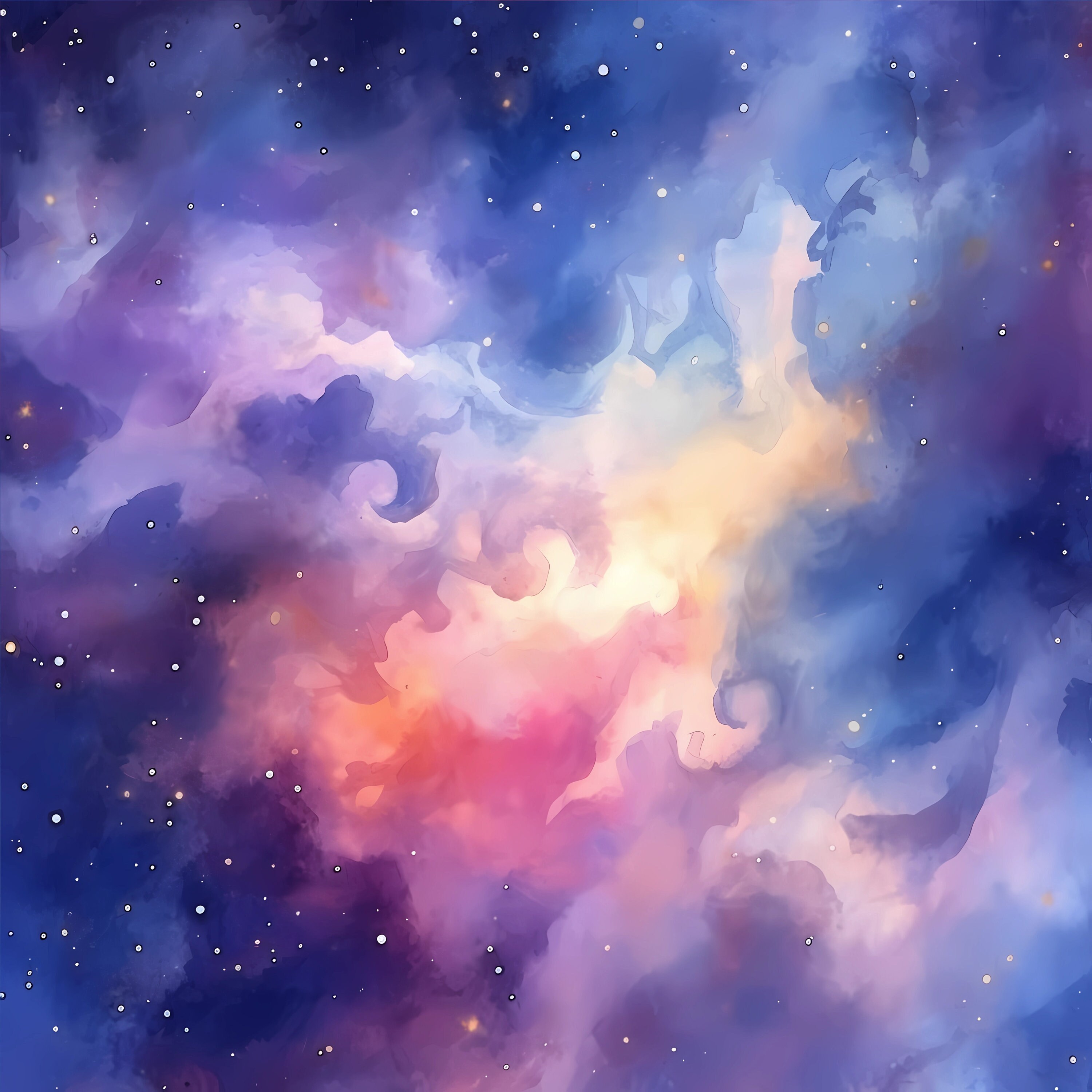 Celestial Watercolor 10 Pack Patterns, Digital Paper, Space ...