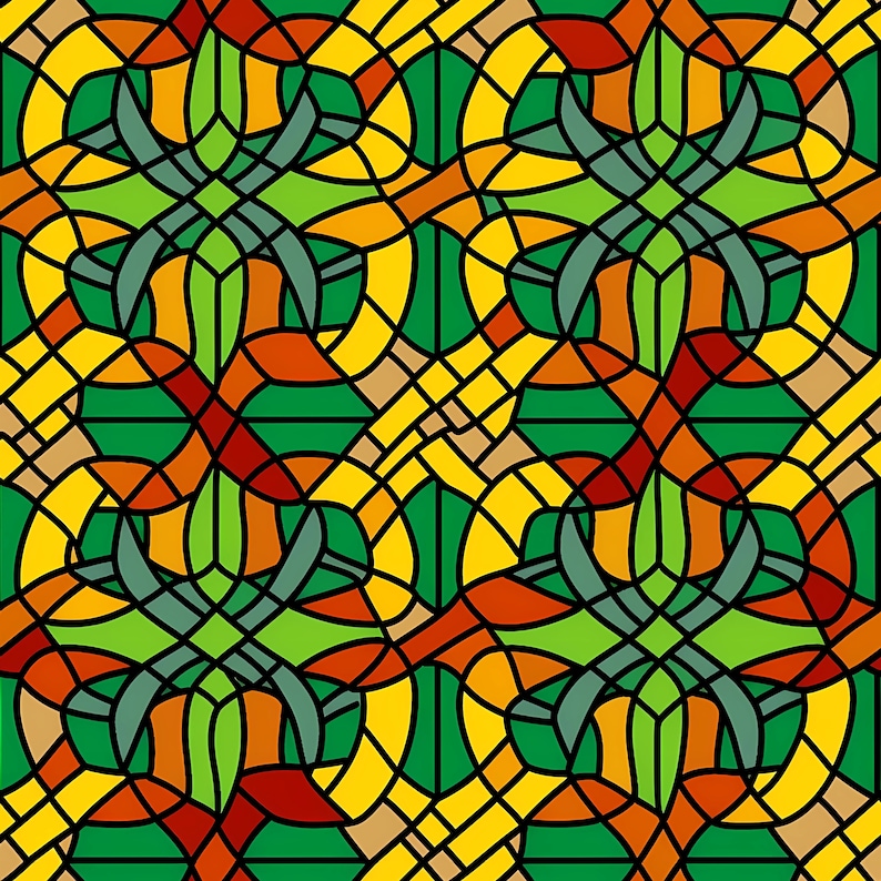 Celtic Knots Stained Glass 10 Pack Patterns, Digital Paper, Floral ...