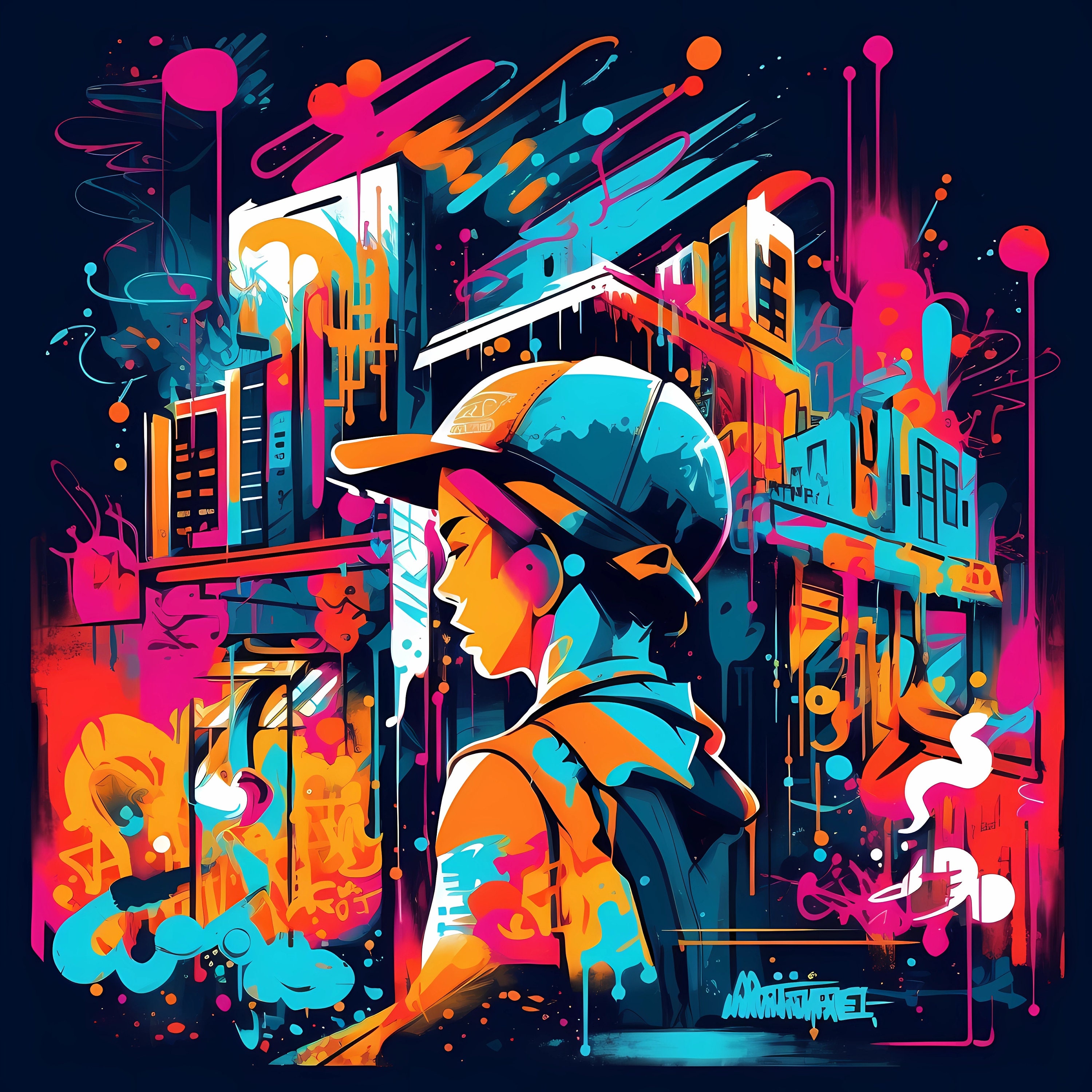 Neon Graffiti 10 Pack Patterns, Digital Paper, Vibrant Scrapbooking ...