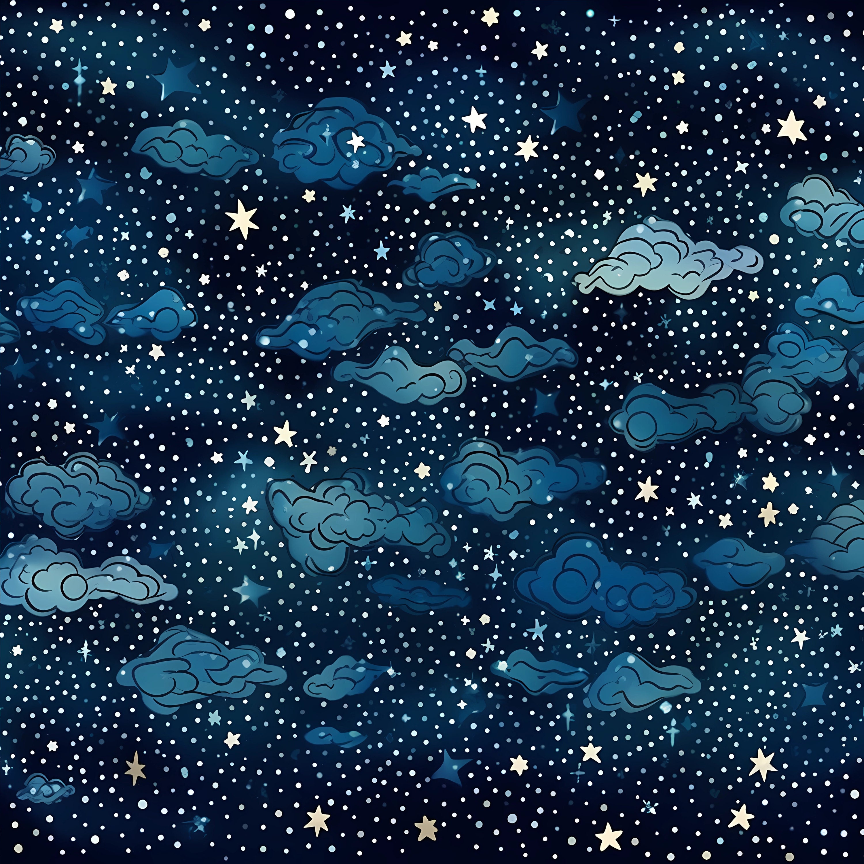 Starry Night Sky 10 Pack of Surface Pattern Designs Digital Paper, Star ...