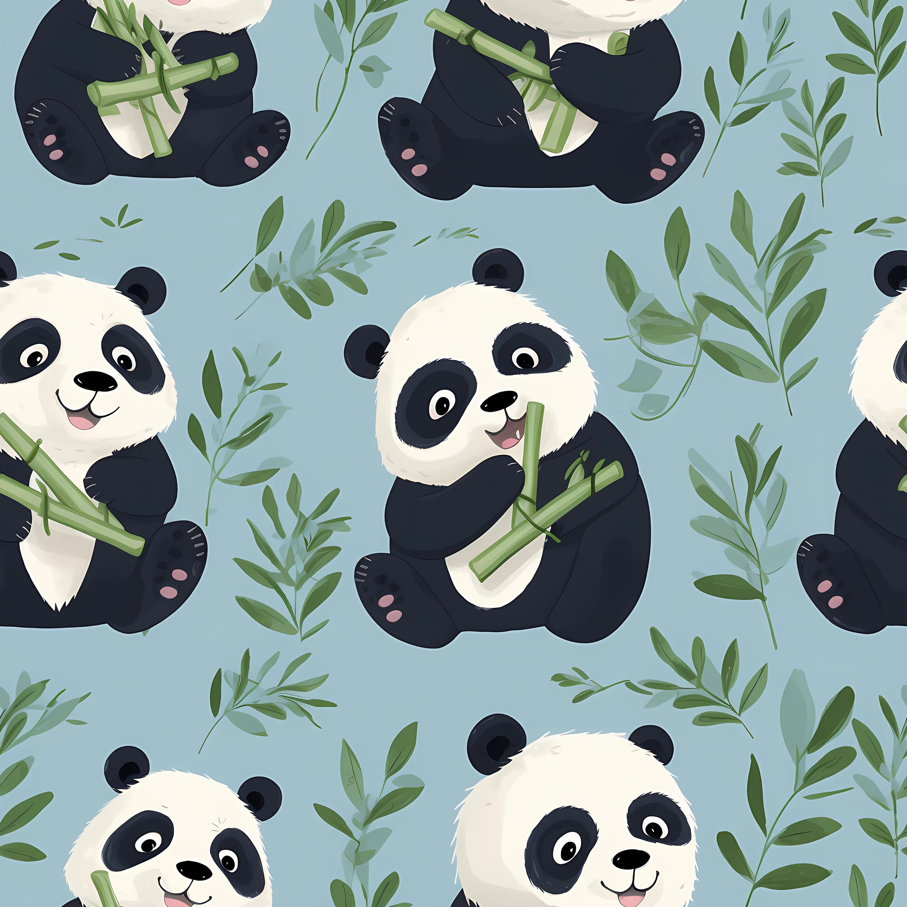 Cartoon Panda Seamless 10 Pack Patterns, Digital Paper, Seamless ...