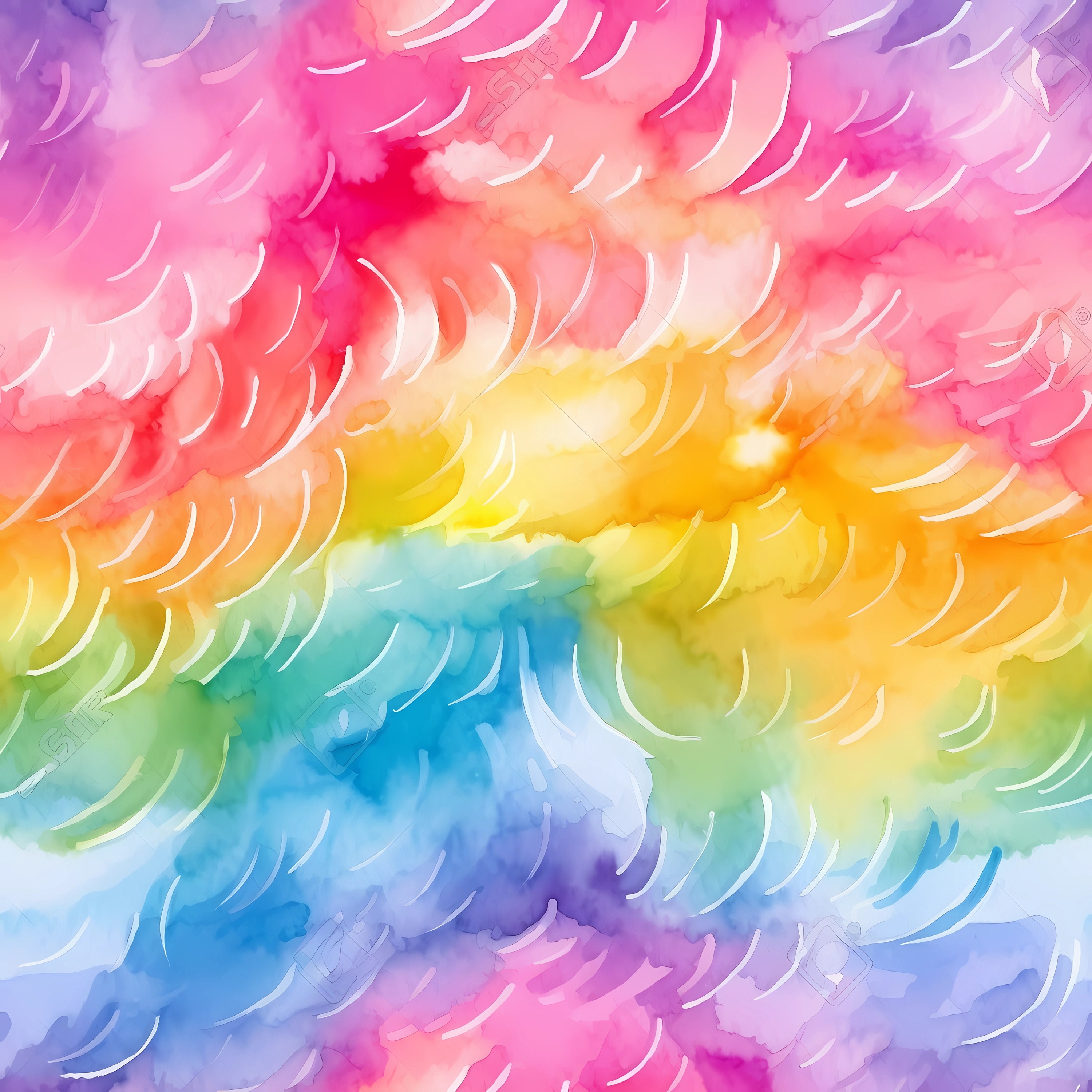 Rainbow Watercolor Gradient 12 Pack Patterns, Digital Paper, Seamless ...