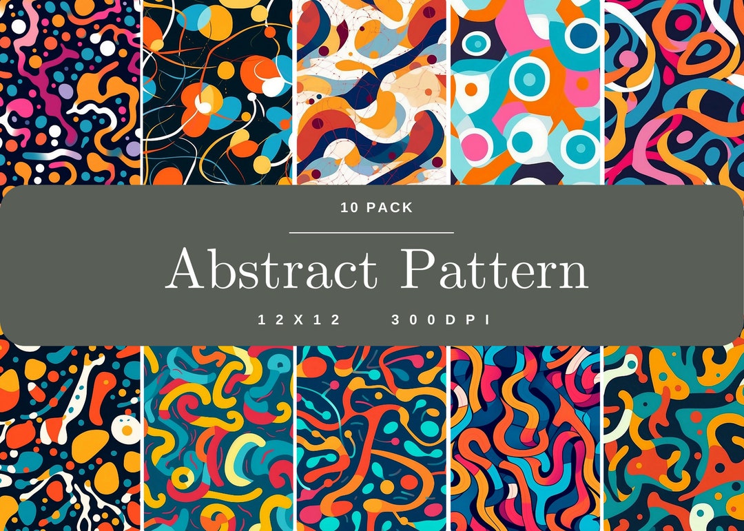 Unity in Motion 10 Patterns, Digital Paper, Seamless Pattern, Abstract ...