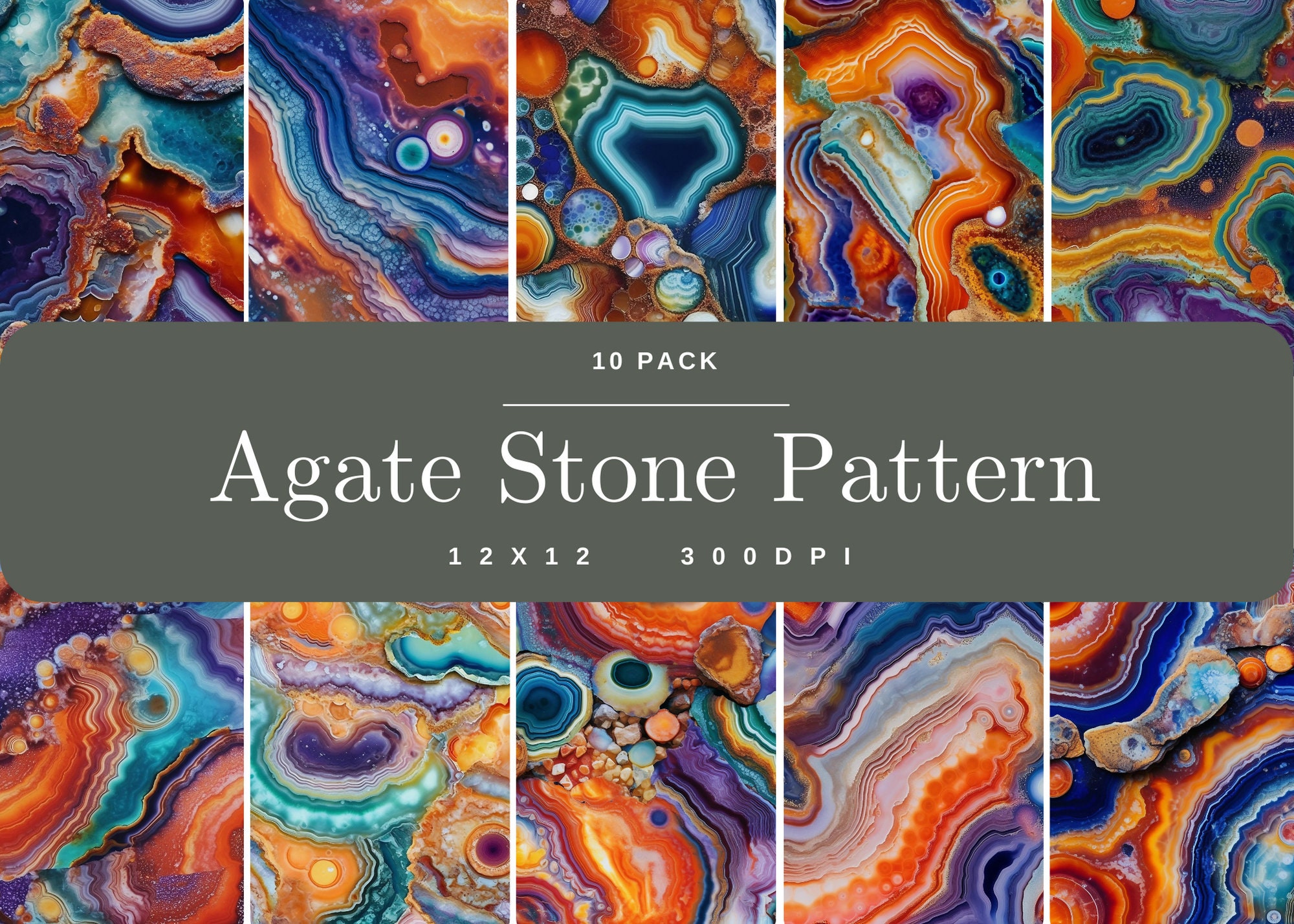 Agate Stone 10 Patterns, Digital Paper, Seamless Pattern, Agate Stone ...