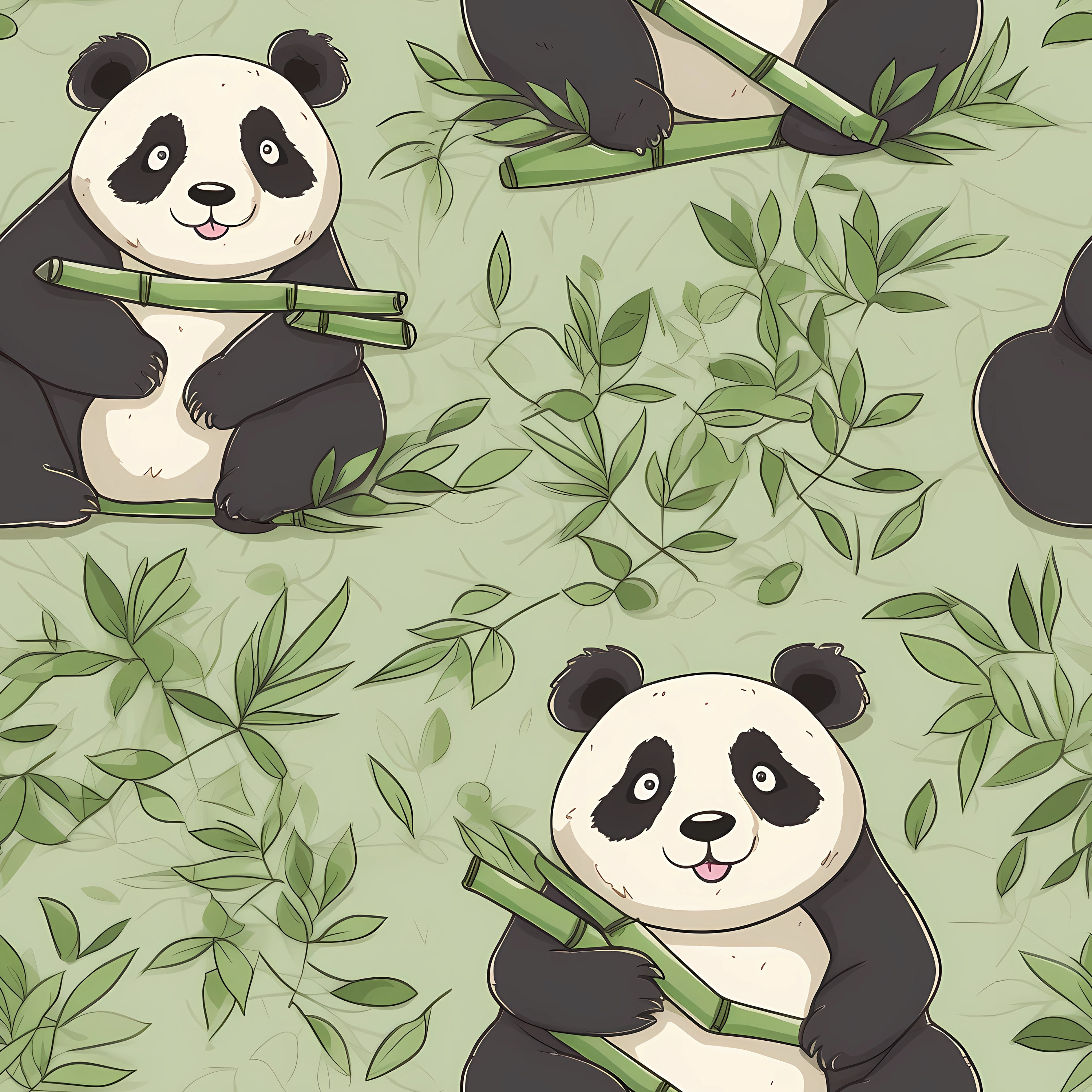 Cartoon Panda Seamless 10 Pack Patterns, Digital Paper, Seamless ...