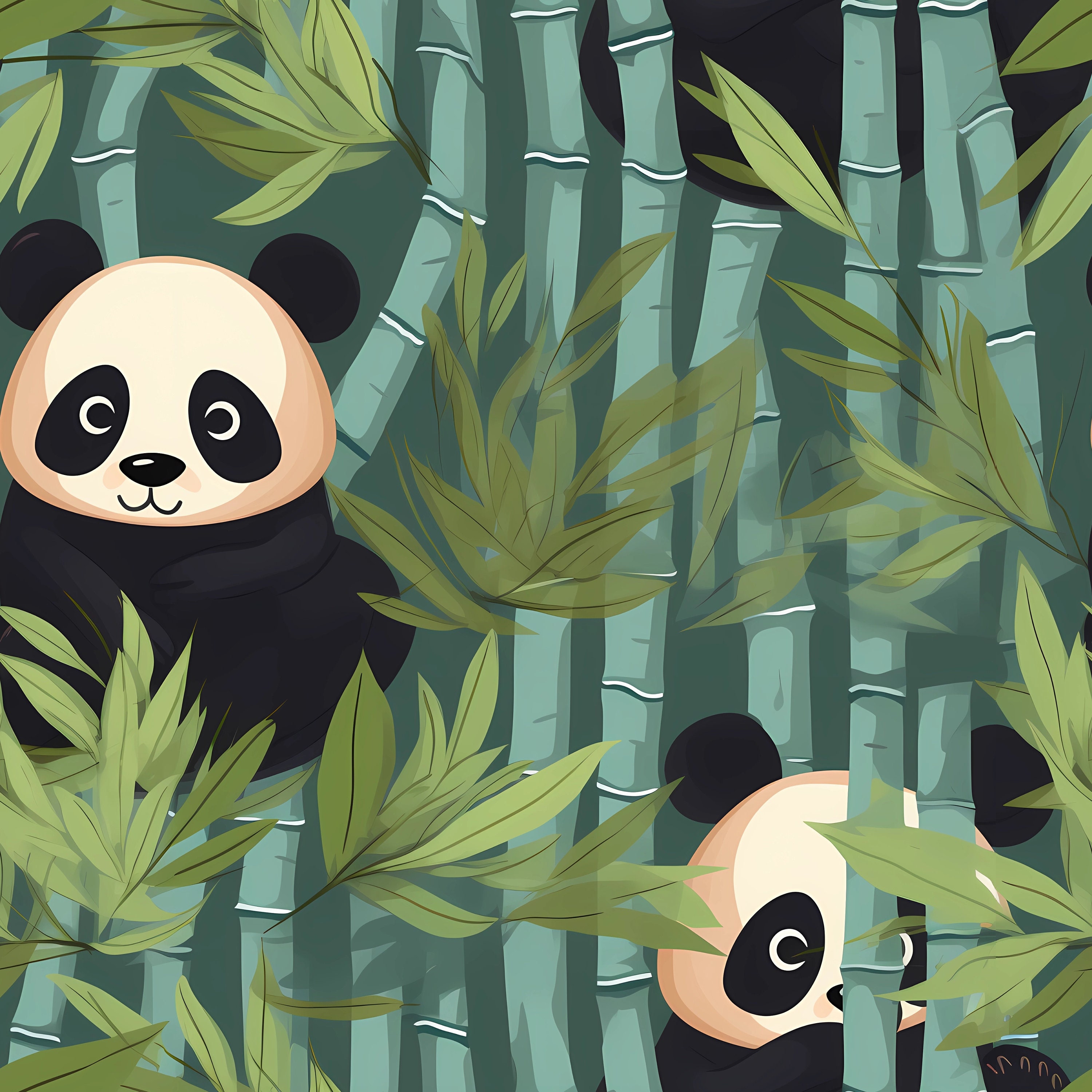 Cartoon Panda Seamless 10 Pack Patterns, Digital Paper, Seamless ...