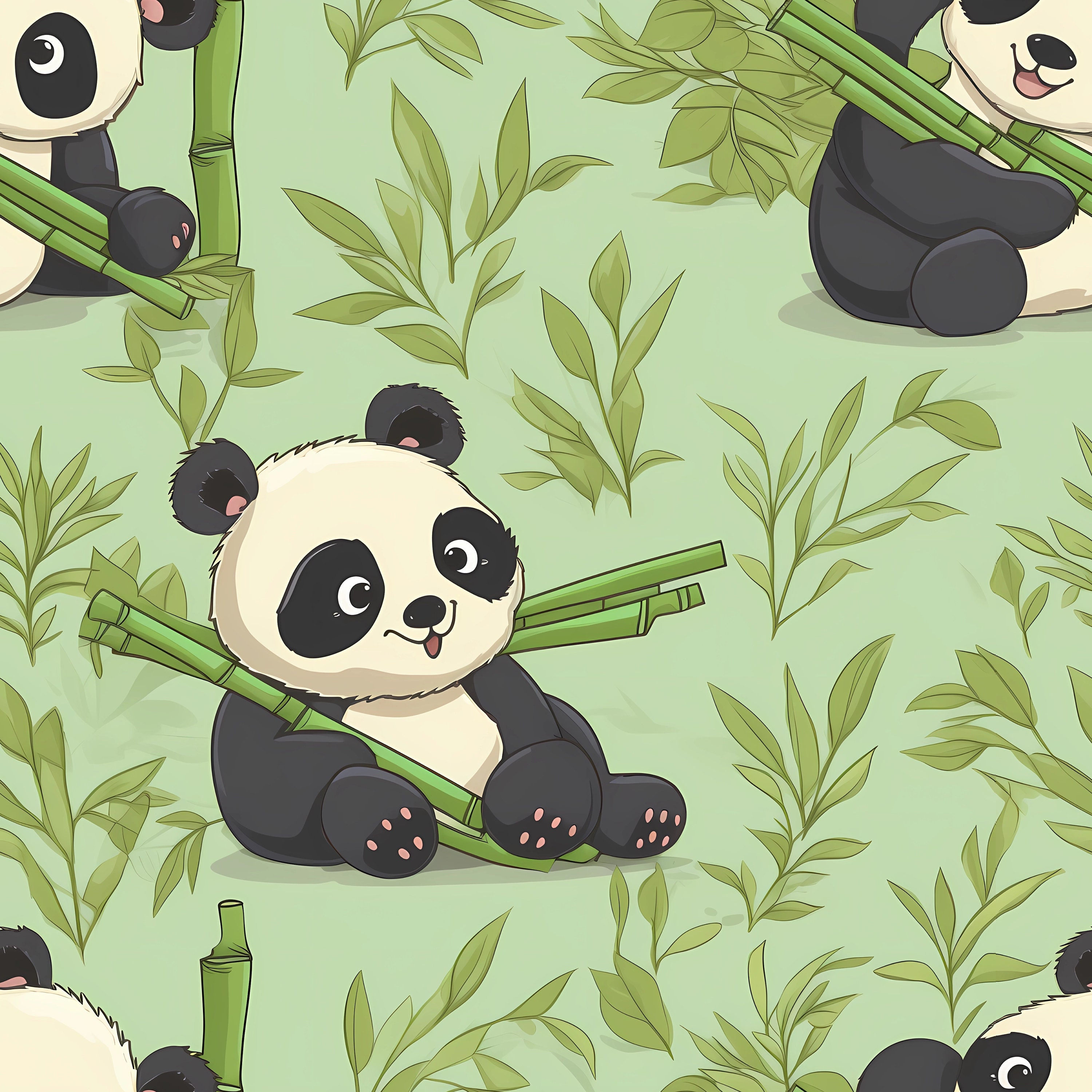 Cartoon Panda Seamless 10 Pack Patterns, Digital Paper, Seamless ...