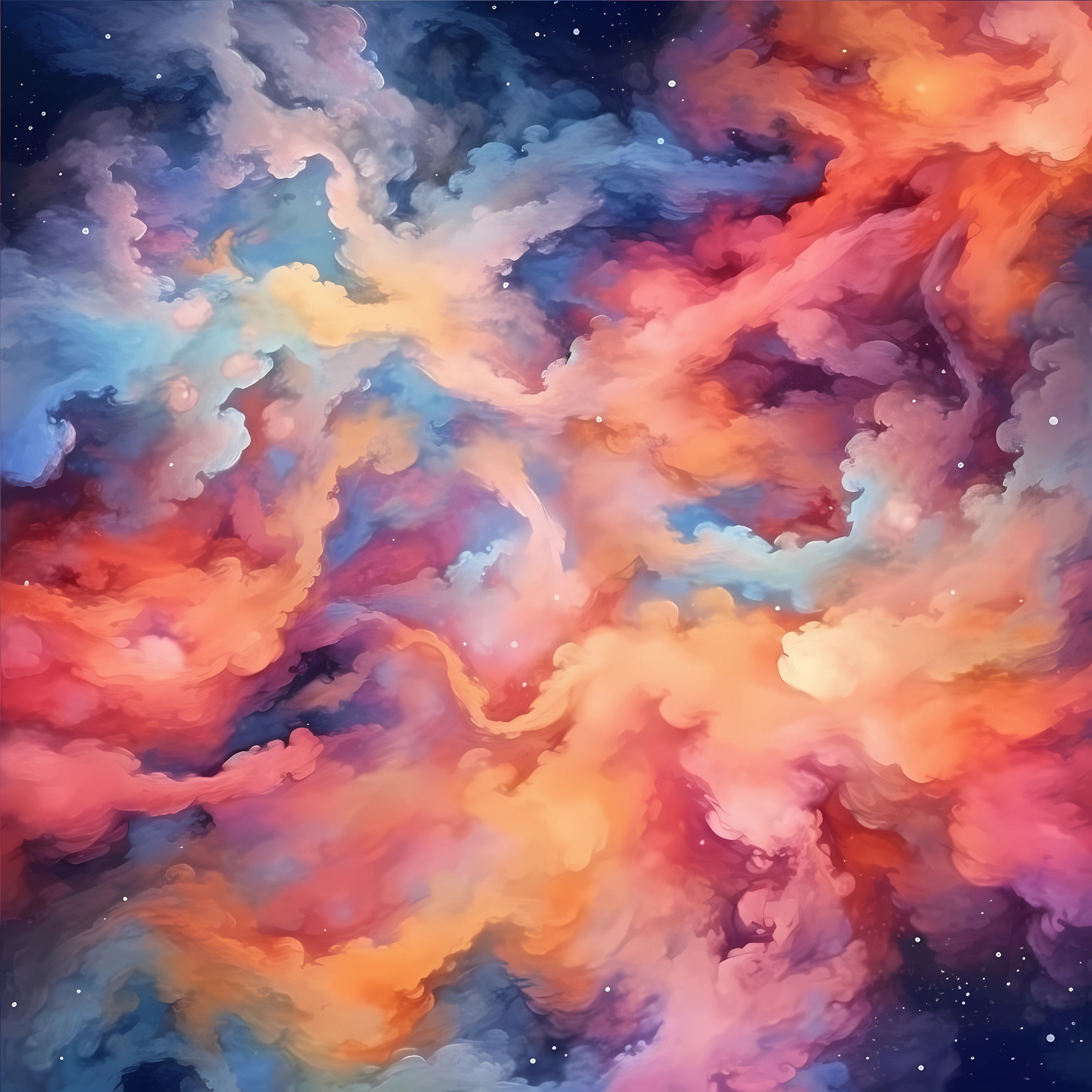 Celestial Watercolor 10 Pack Patterns, Digital Paper, Space ...