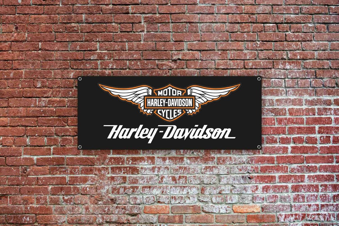 Harley Davidson Logo Banner Vinyl Garage Sign,office or Showroom,flag ...