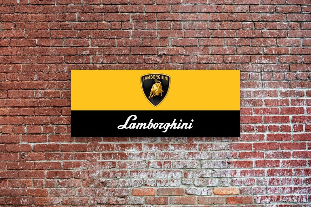 Lamborghini Logo Banner Vinyl Garage Sign,office or Showroom,flag,racin ...