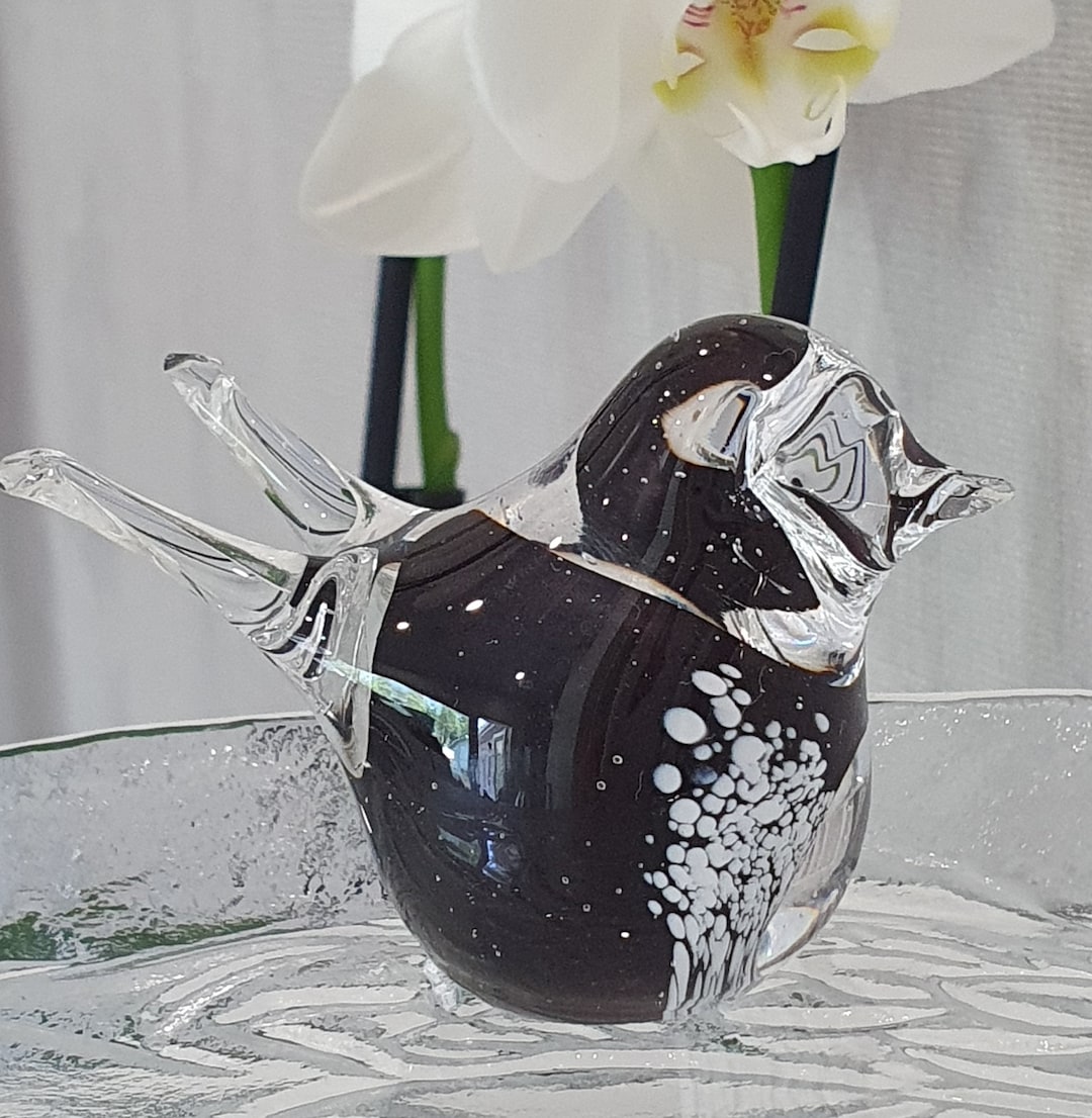 Blown Glass Bird Sculpture Premium Glass Bird Statue Finnish Etsy