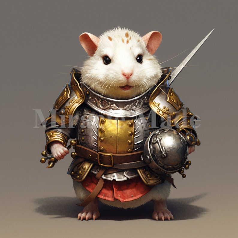 Hamster in Battle Armor - Crusader and Knight Hamster - Etsy