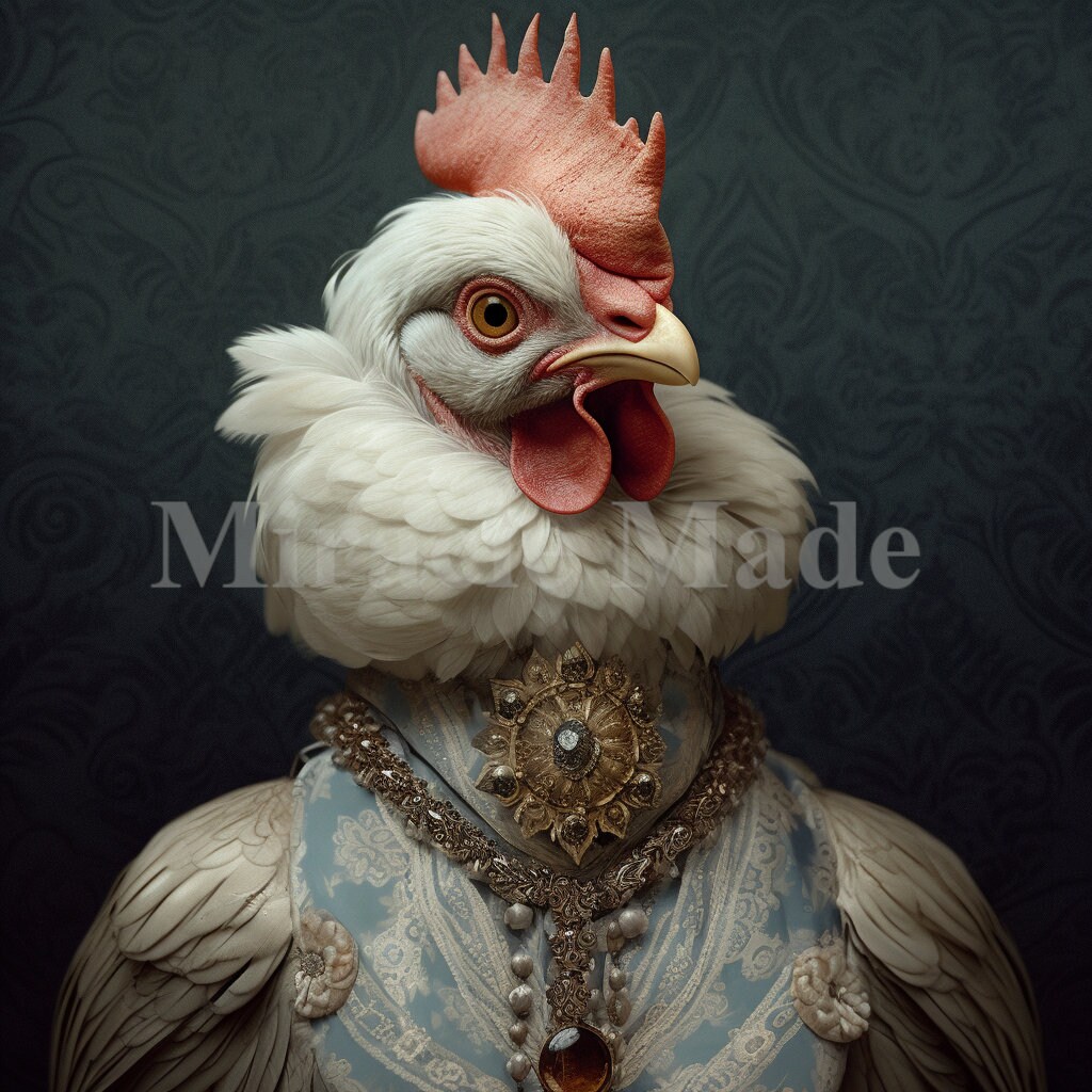 Chicken in Victorian Style Outfit With Thick Neck - Etsy