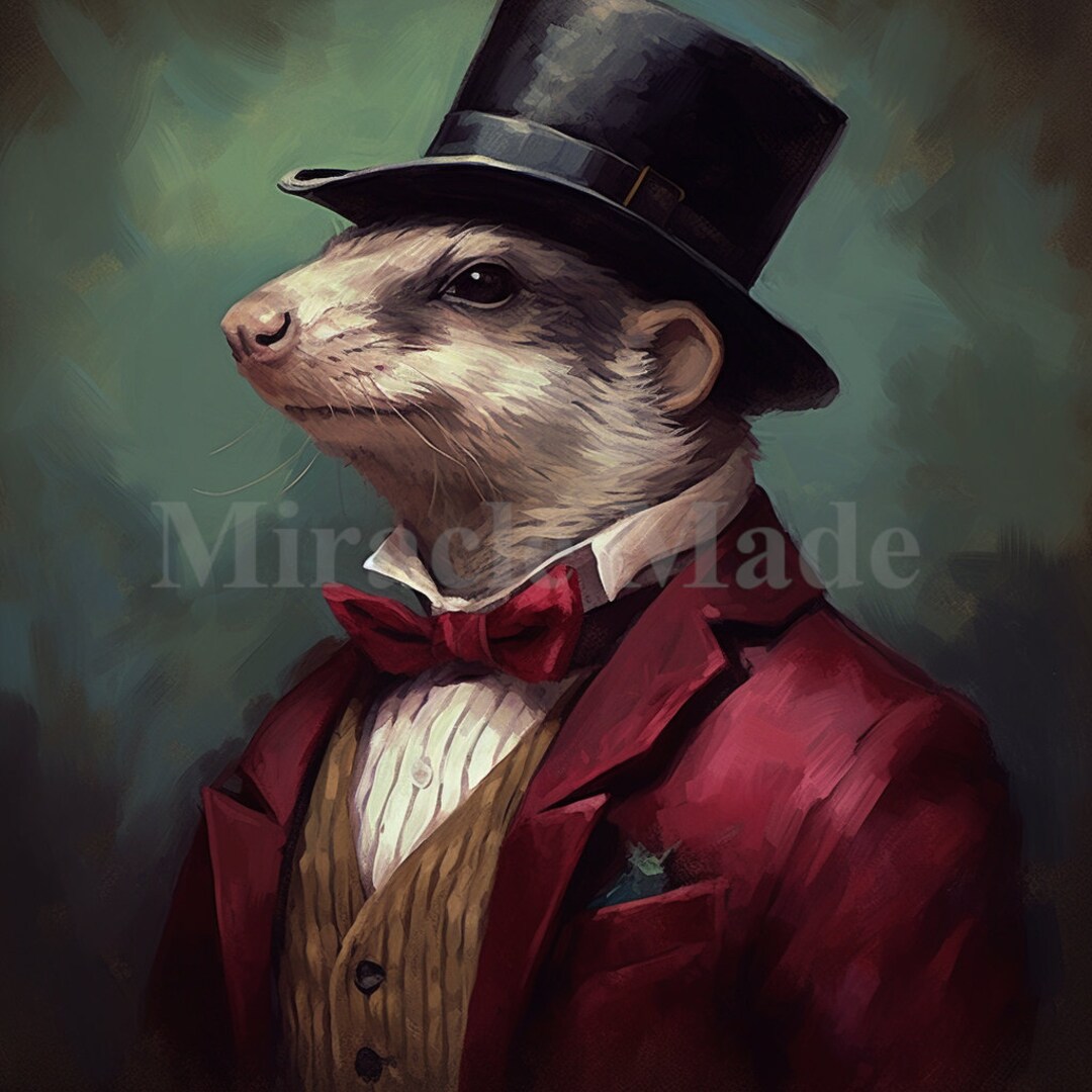 Professor Mole in Red Suit and Top Hat - Etsy