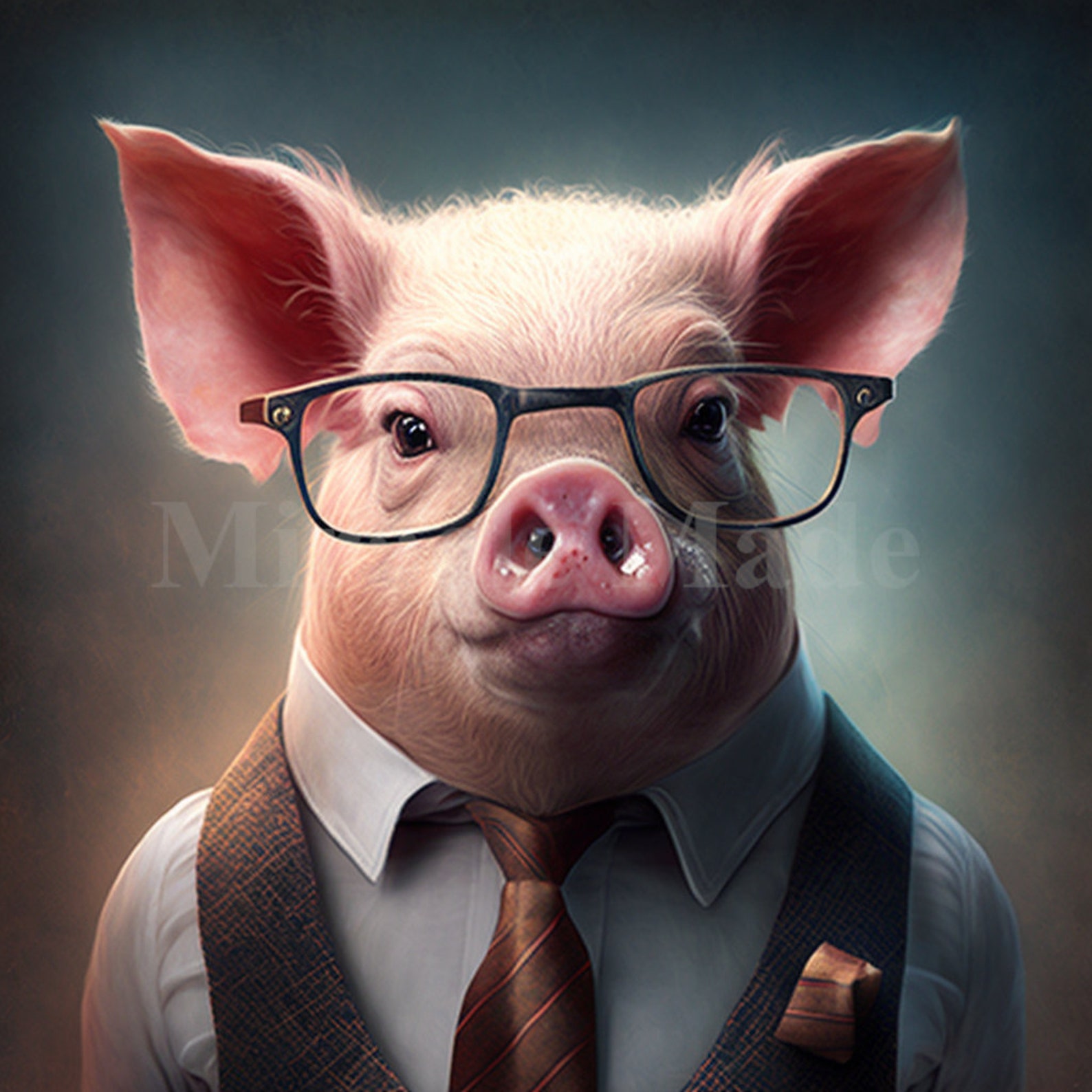 Professional Pig in Glasses - Etsy