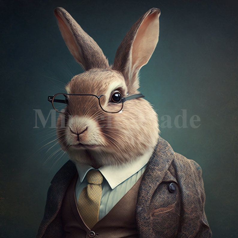 Professor Rabbit in Suit With Glasses - Etsy
