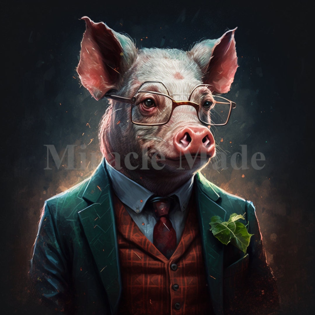 Professor Pig in Glasses - Etsy