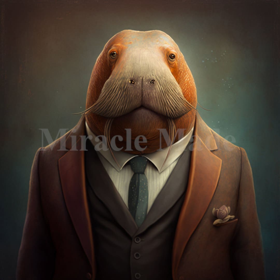 Professional Walrus in Brown Suit - Etsy