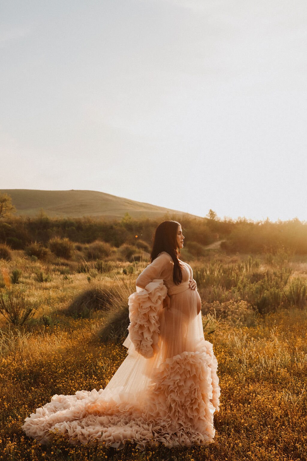 Sheer Tulle Maternity Robe for Photoshoots, Sheer Tulle Pregnancy Robe ...