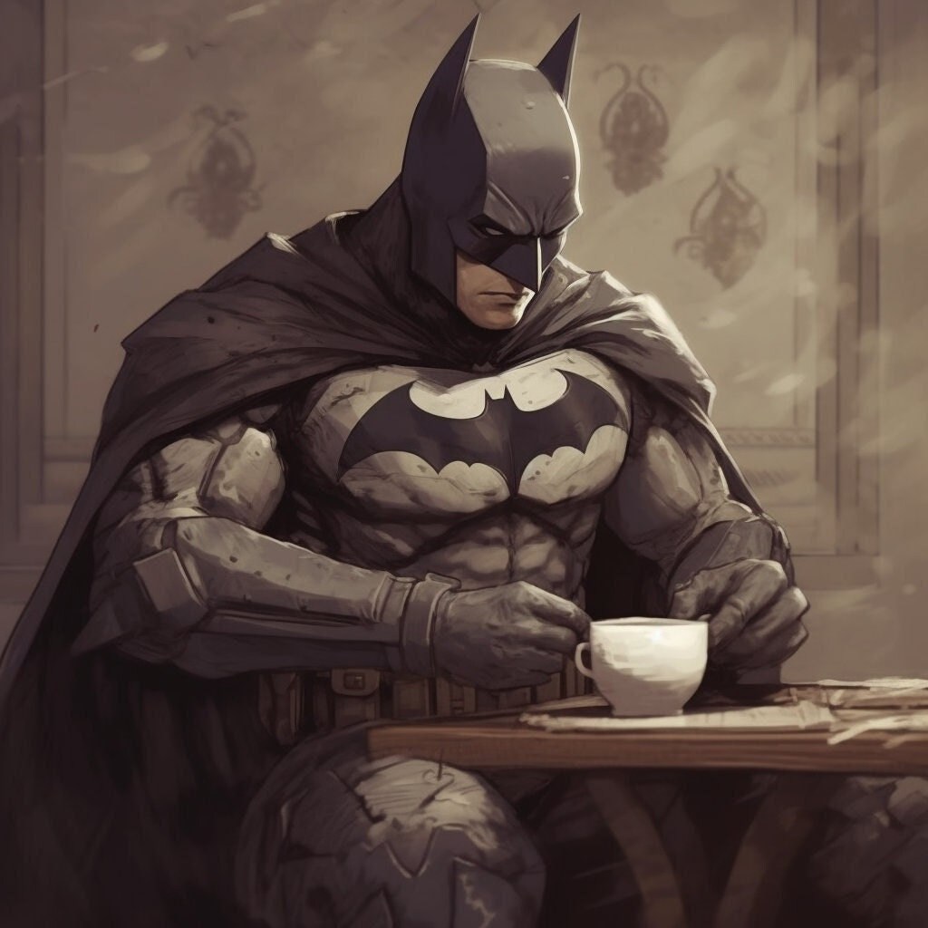 Batman Sipping Tea - Etsy