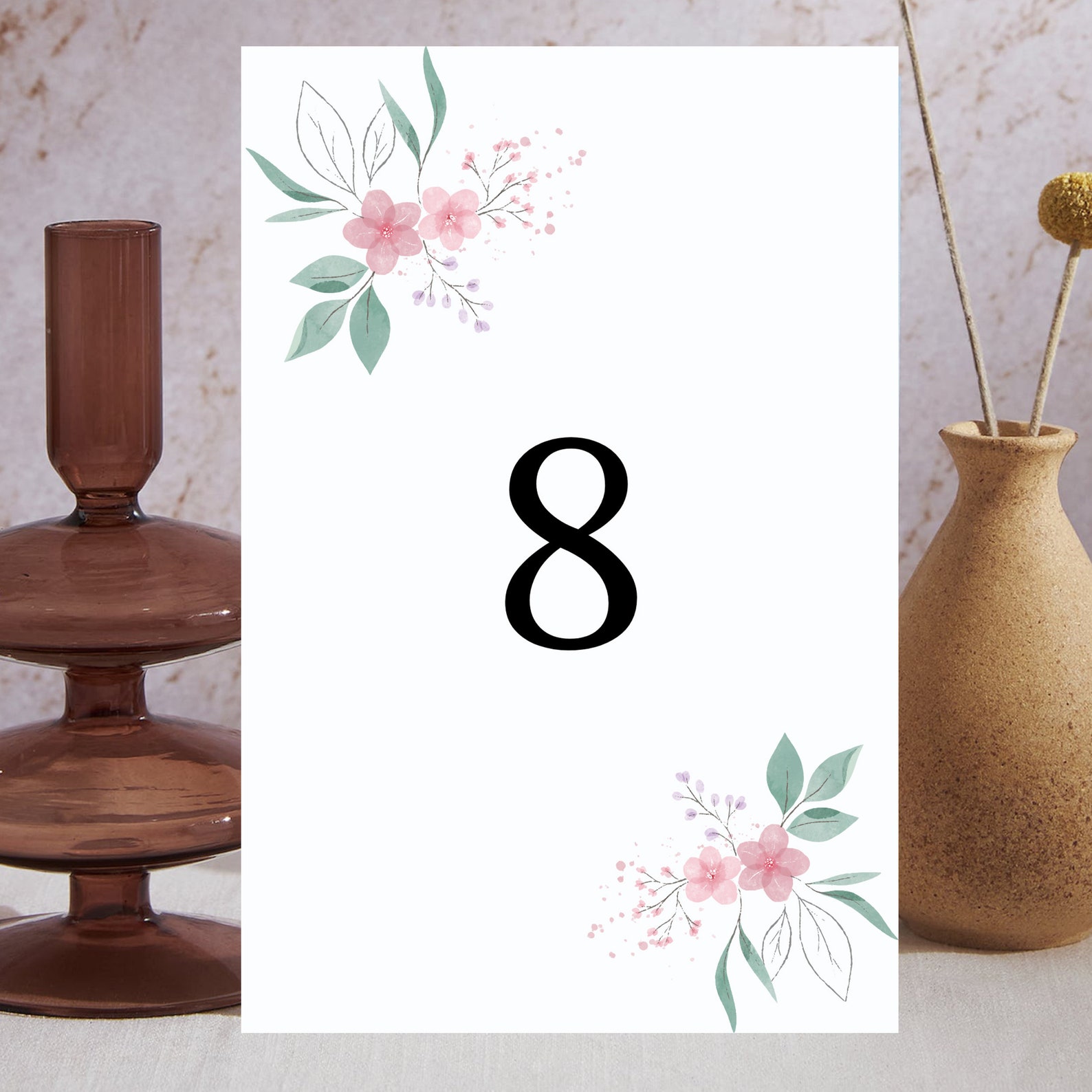 Printable Table Numbers ,minimalist Wedding Table Numbers Template ...