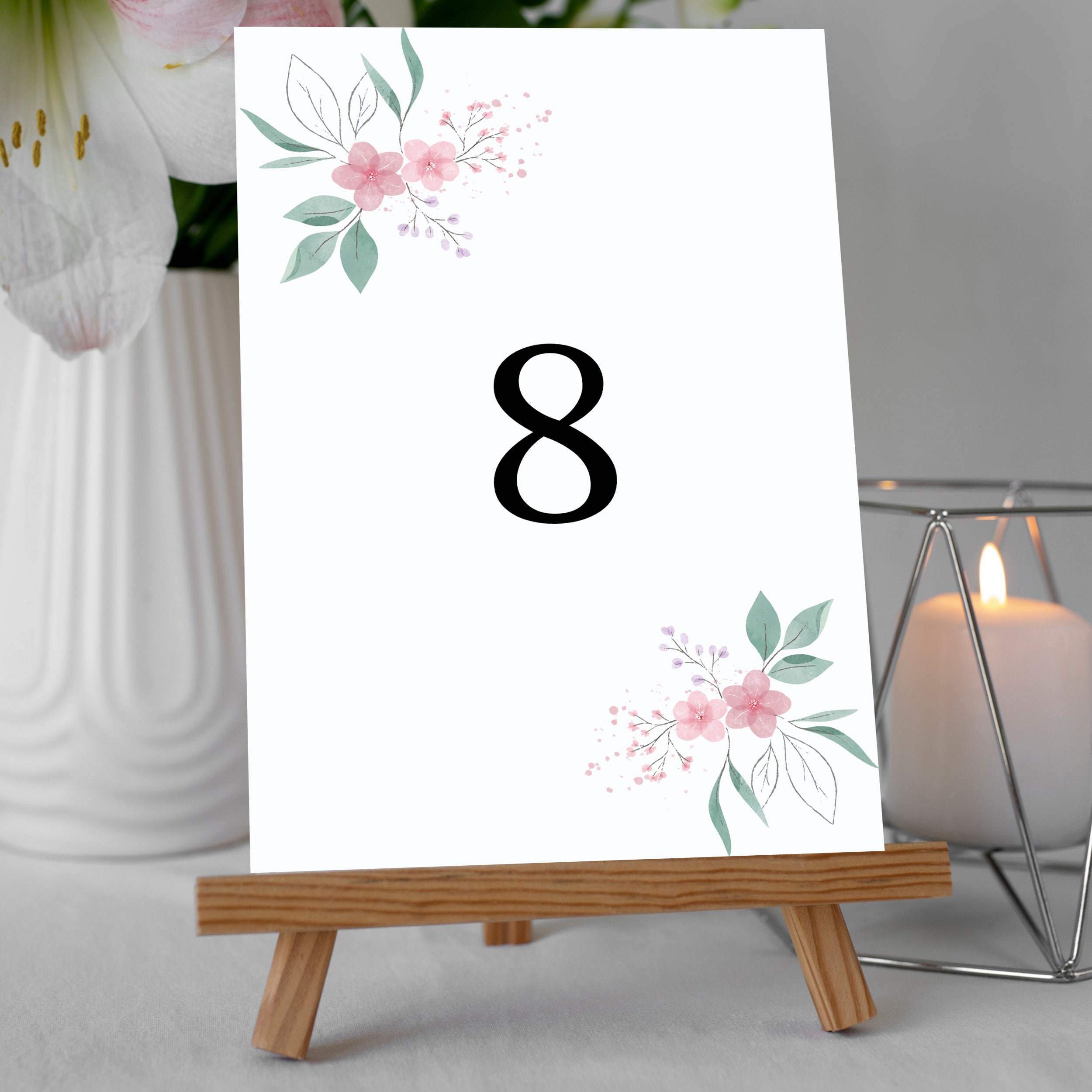 Printable Table Numbers ,minimalist Wedding Table Numbers Template ...