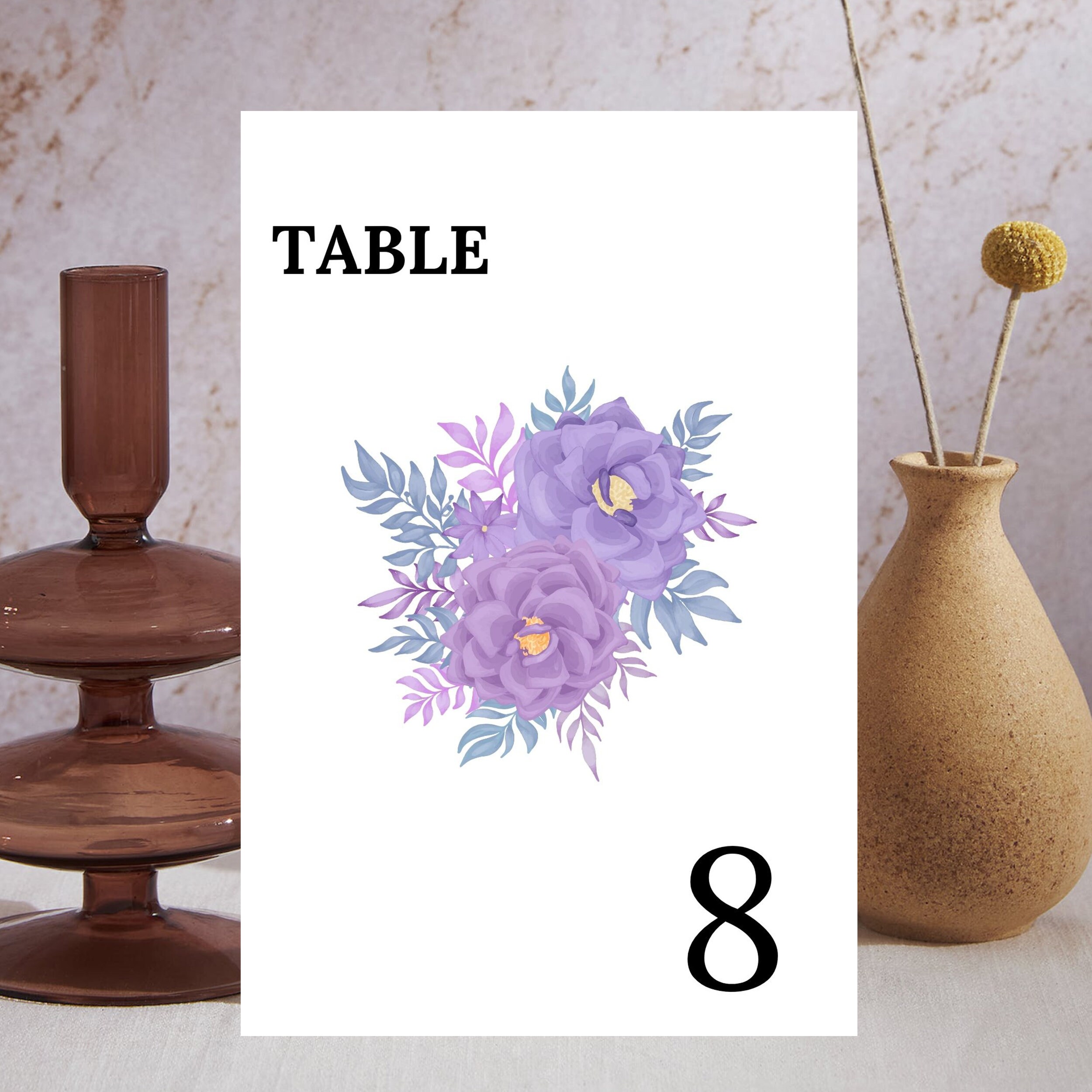 Números de mesa imprimibles plantilla minimalista - Etsy México