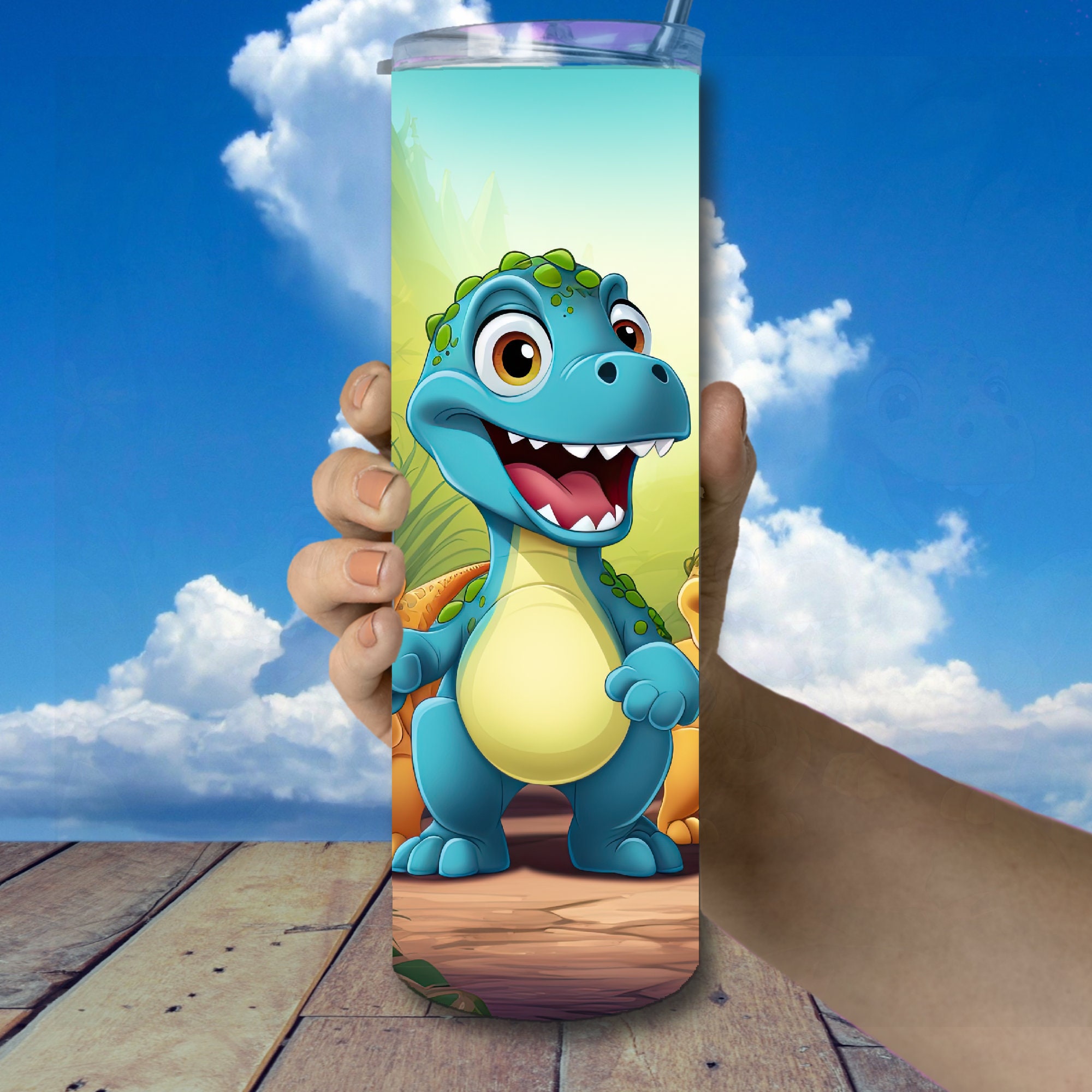 3D Happy T Rex Babies: Colorful Smiling Dinosaurs - Kids Tumbler ...