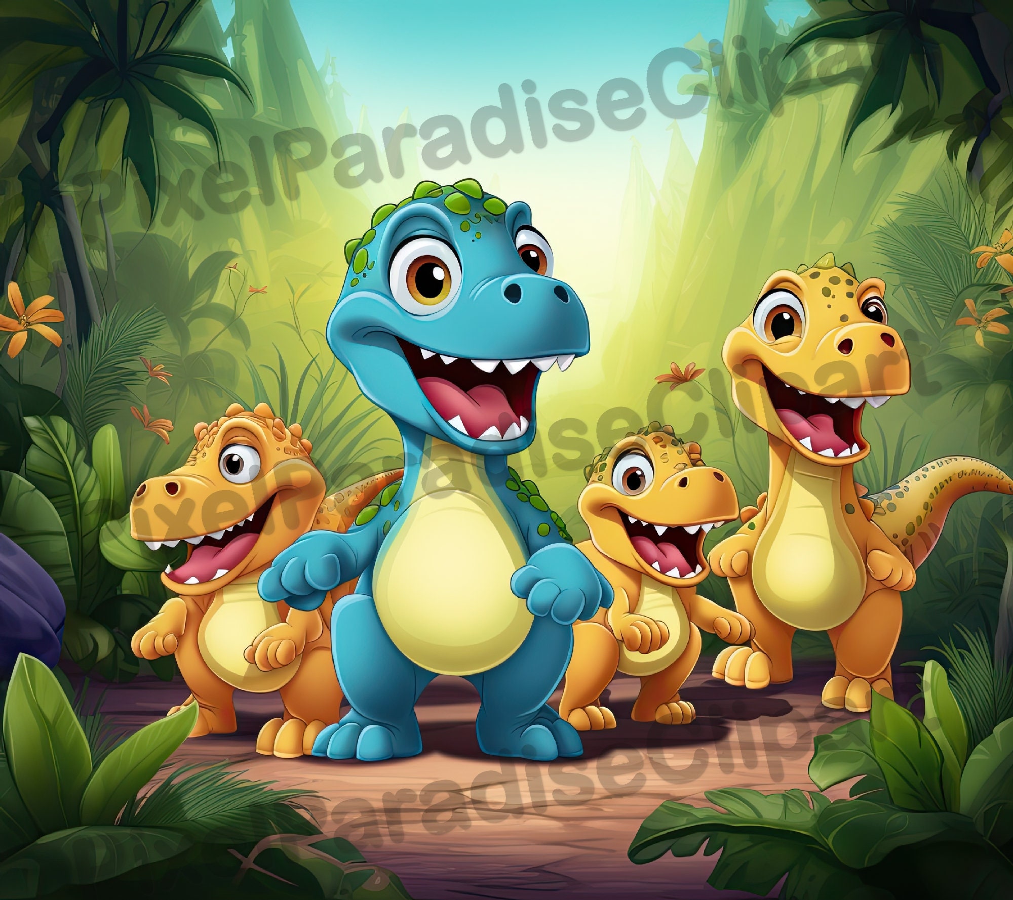 3D Happy T Rex Babies: Colorful Smiling Dinosaurs Kids Tumbler ...