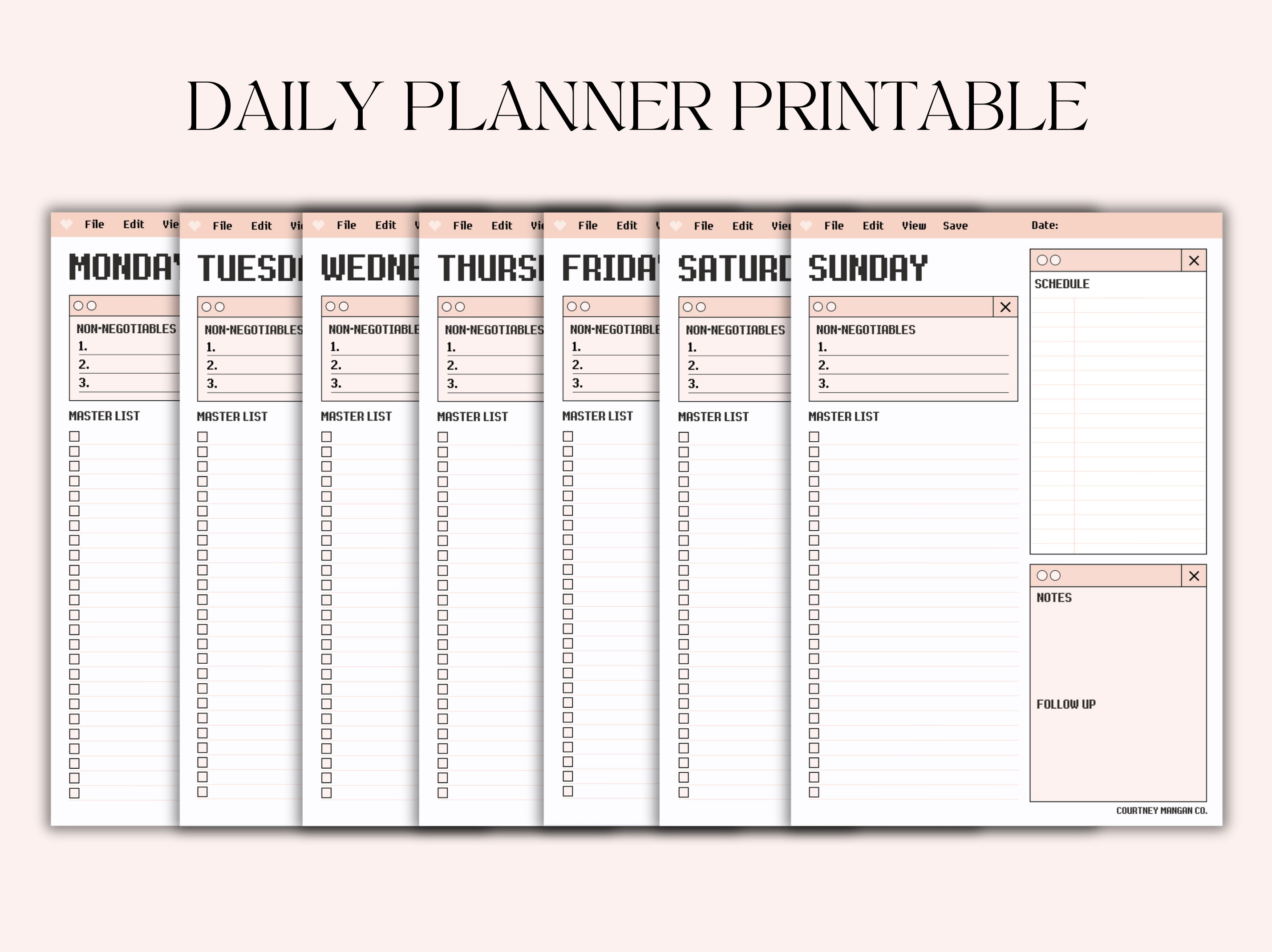 Daily Planner Printable/fillable - Etsy