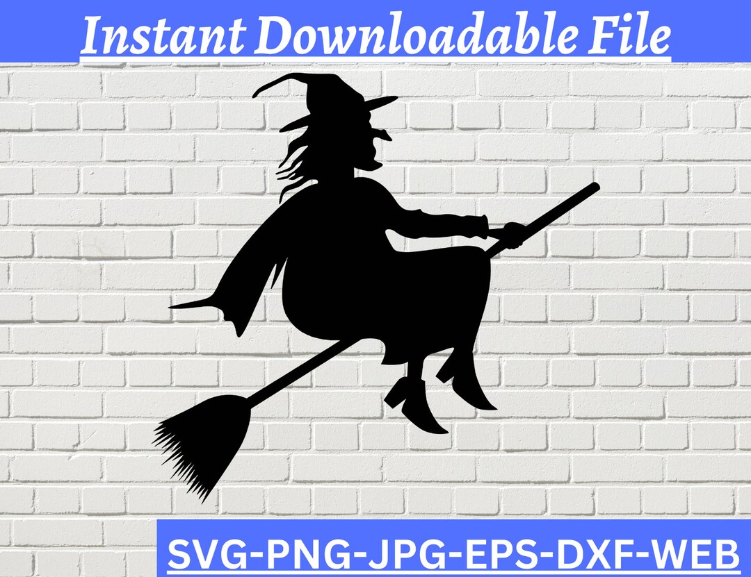 Witch SVG, Haloween Witch, Witch Flying Clipart, Witch Flying Svg ...