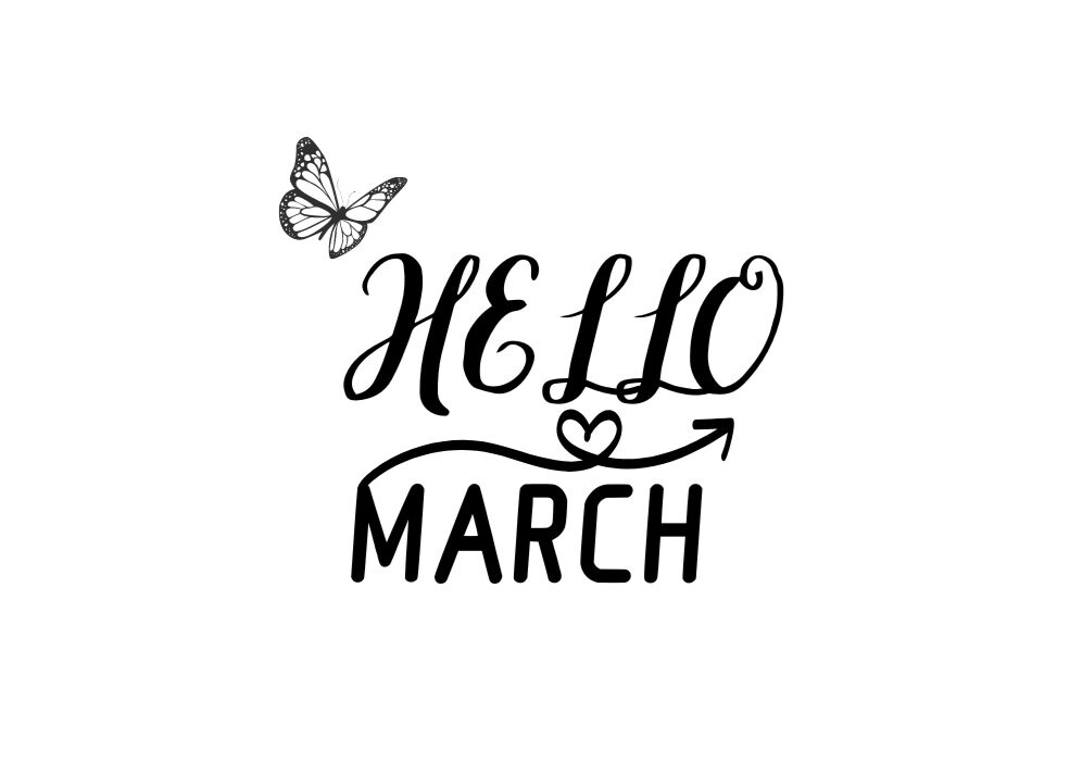 Hello March Svg, Png, Jpg, Pdf, Eps, Dxf - Etsy